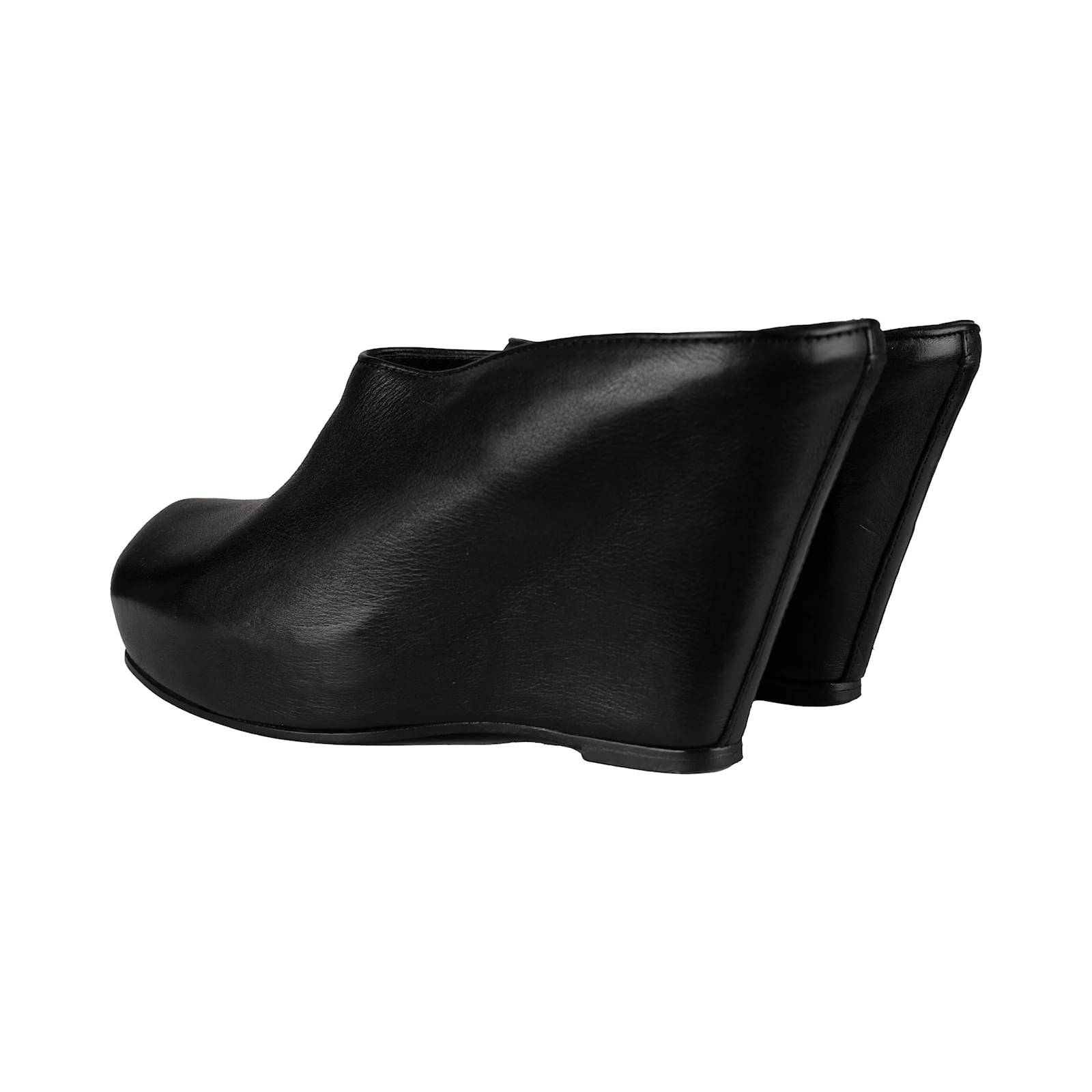 Rick Owens Wedge Mules Black Leather ref.1092814 - Joli Closet