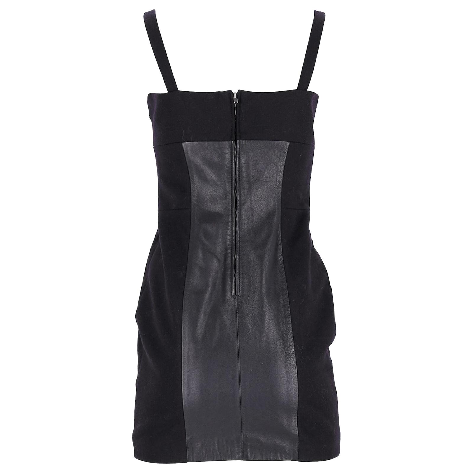 Joseph Panel Corset Dress in Black Wool and Leather ref.1098228 - Joli ...