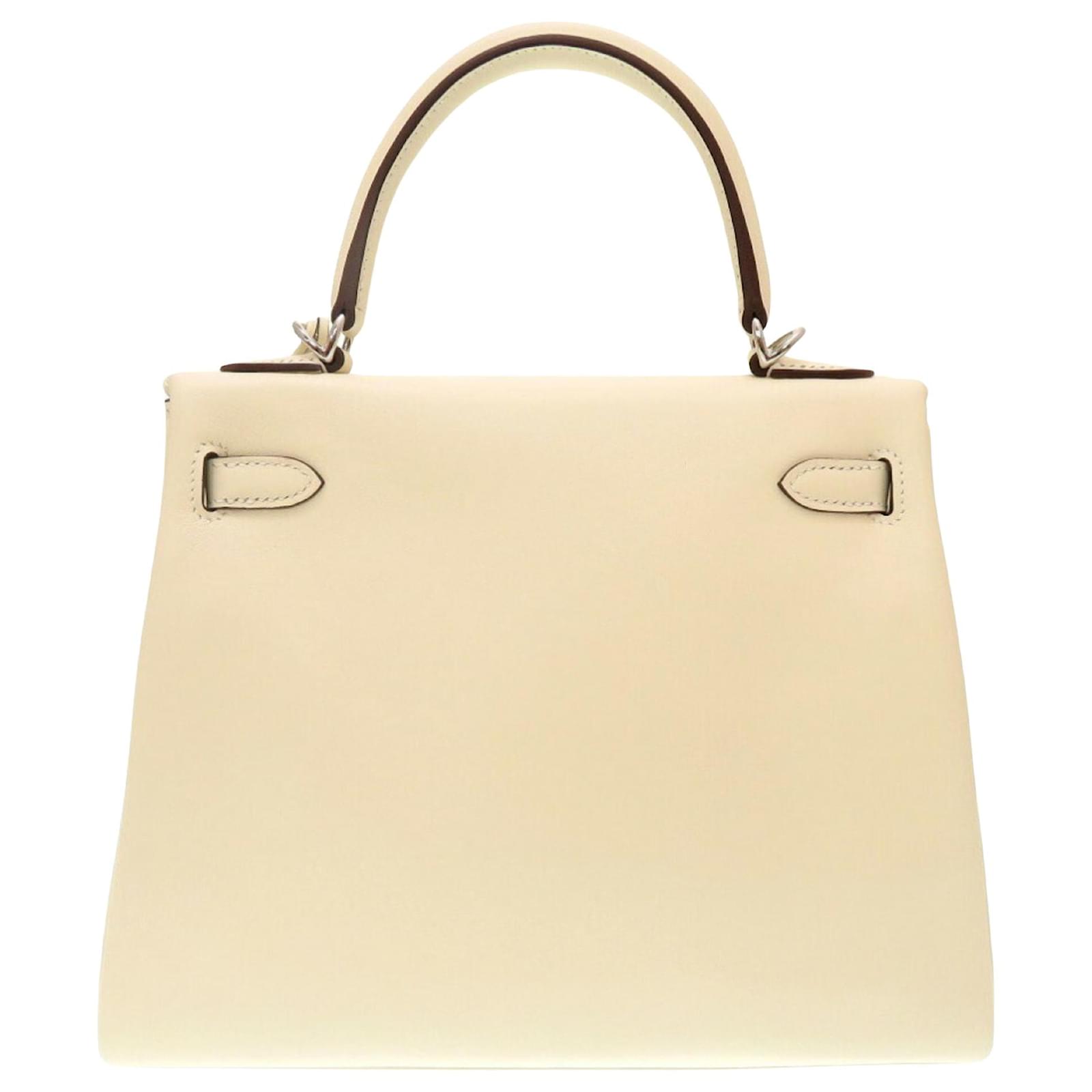 Hermès hermes kelly 25 Cream Leather ref.1113607 - Joli Closet