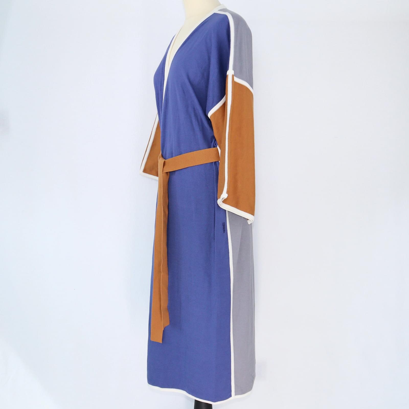 Hermès Tri Color Hestia Yukata Bathrobe Cotton ref.1113998 - Joli Closet