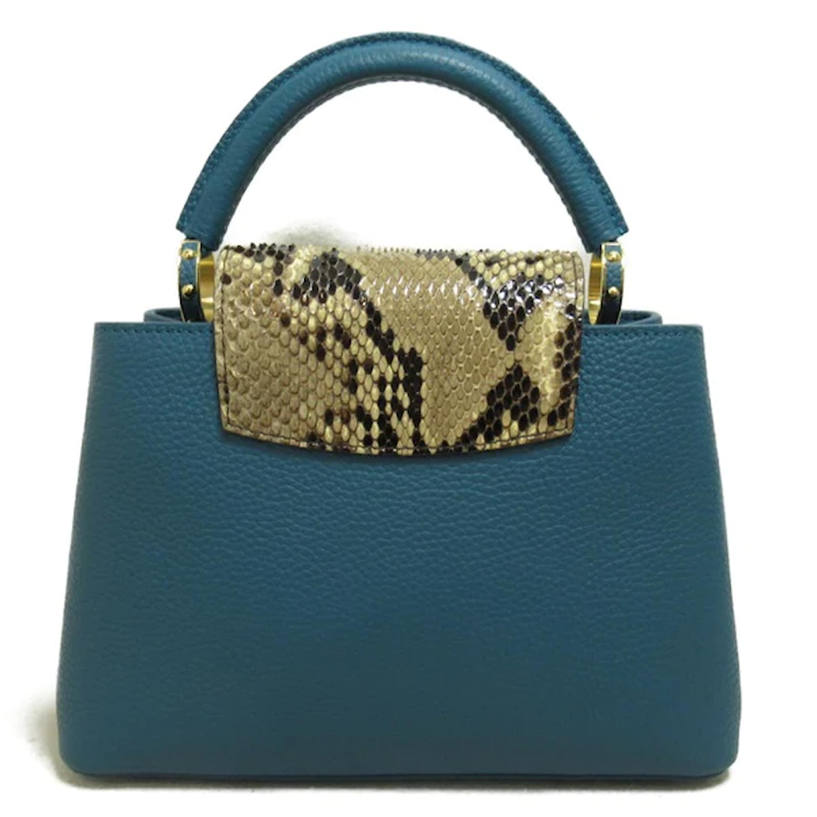 Louis Vuitton Leather Capucines BB Blue Pony-style calfskin ref.1114545 ...