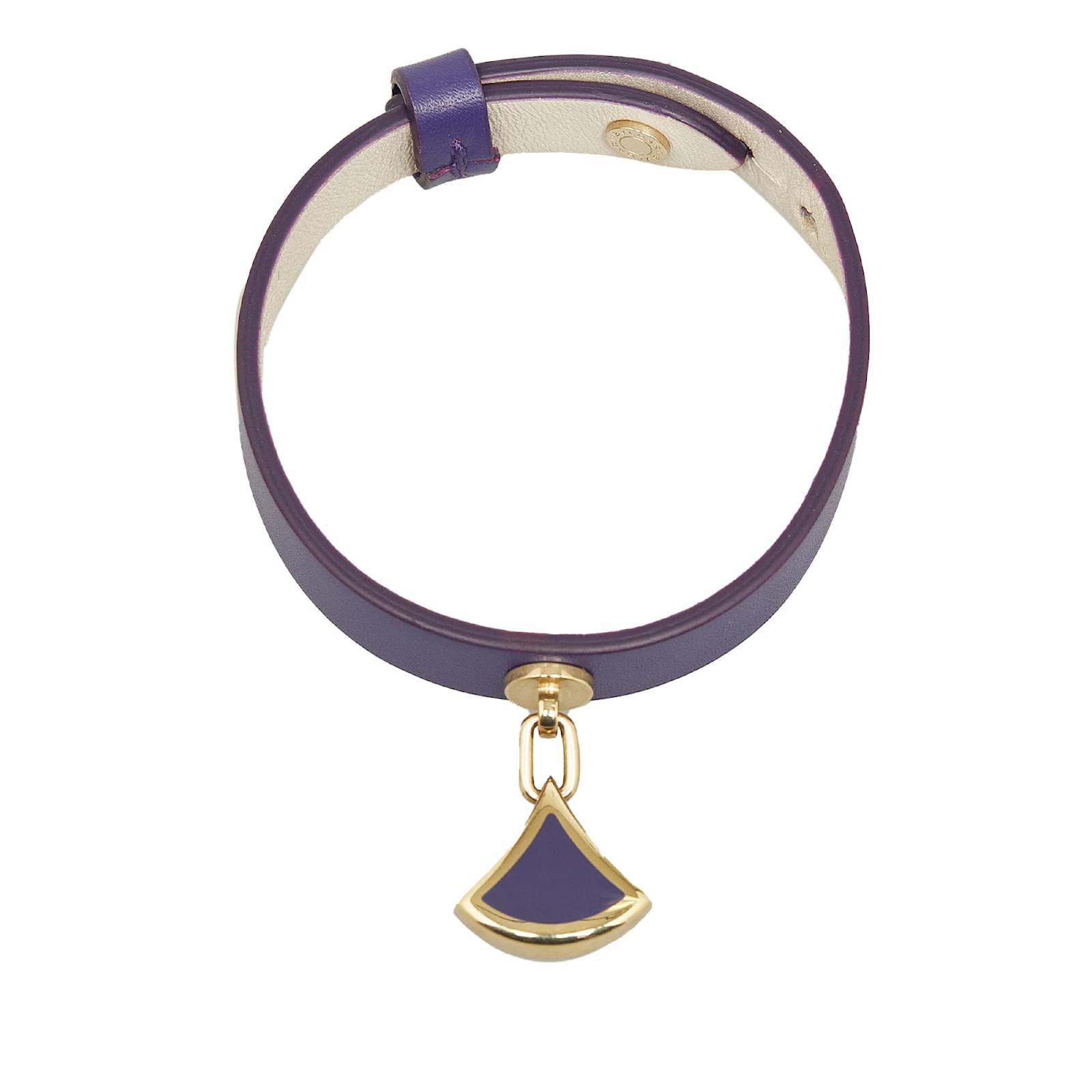 Bulgari Purple Bvlgari Diva Leather Bracelet ref.1161558 - Joli Closet