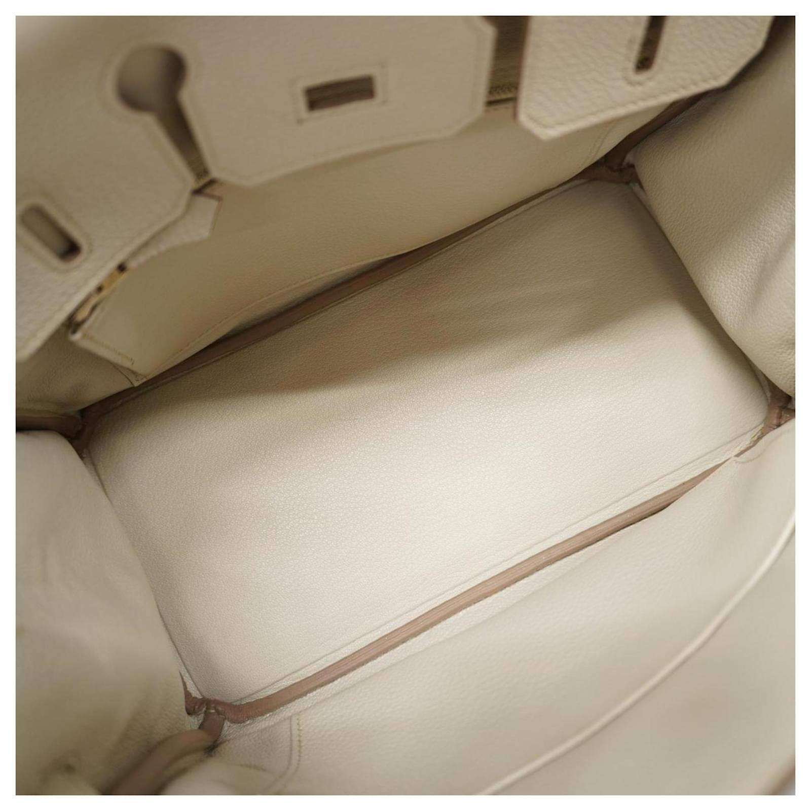 Hermès HERMES BIRKIN 25 Cream Leather ref.1163135 - Joli Closet