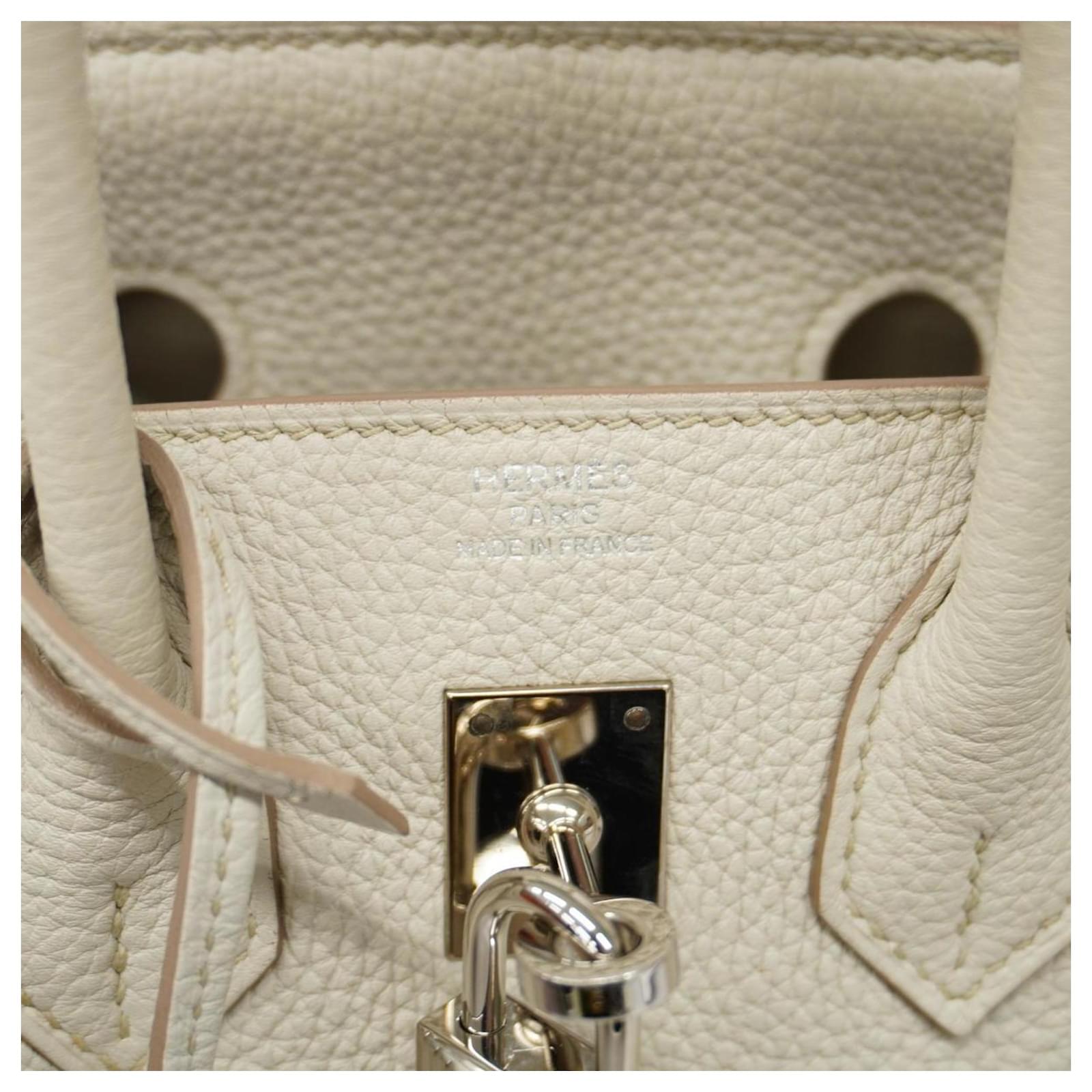 Hermès HERMES BIRKIN 25 Cream Leather ref.1163135 - Joli Closet