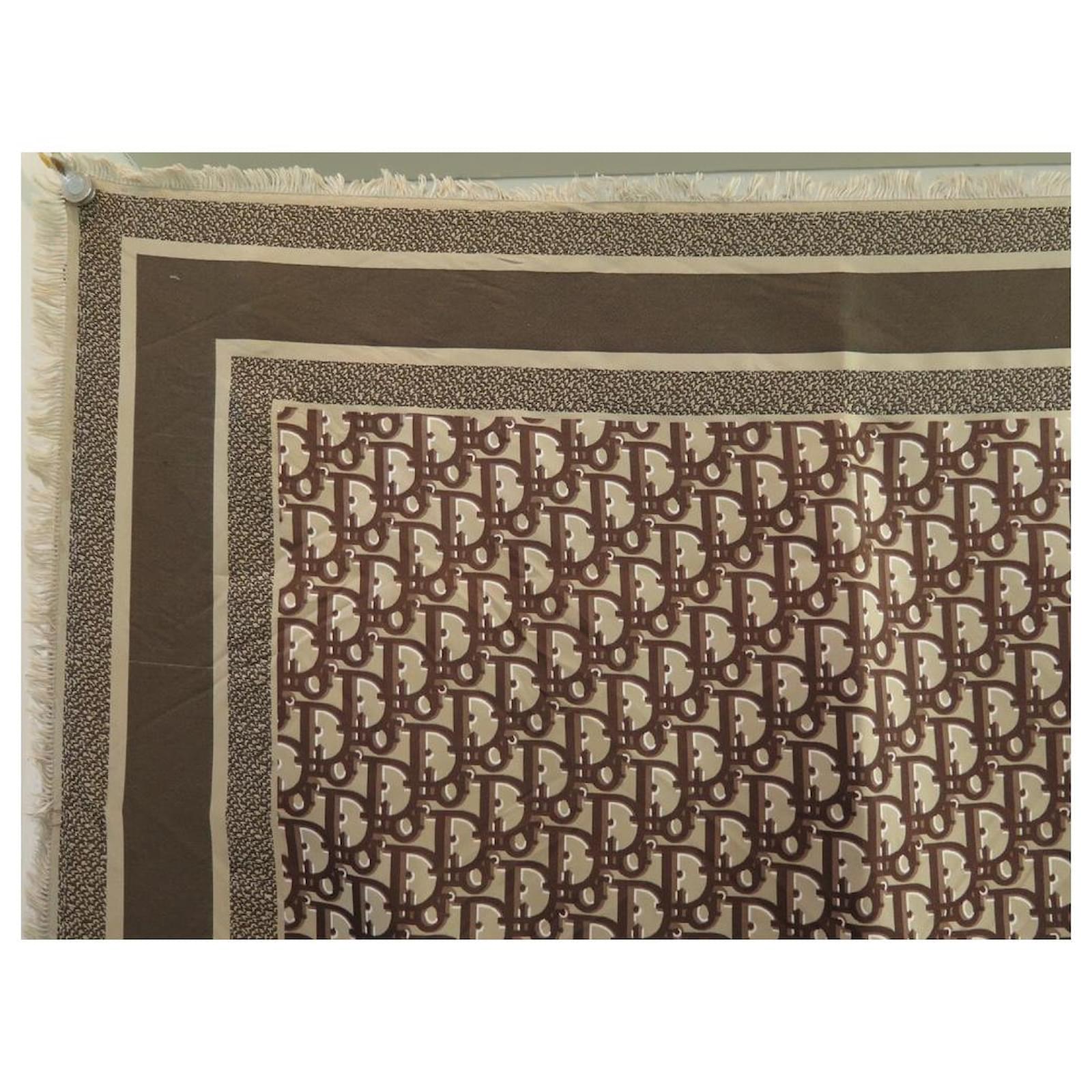 Christian Dior DIOR SQUARE SCARF 70 OBLIQUE MONOGRAM CANVAS WITH BROWN ...