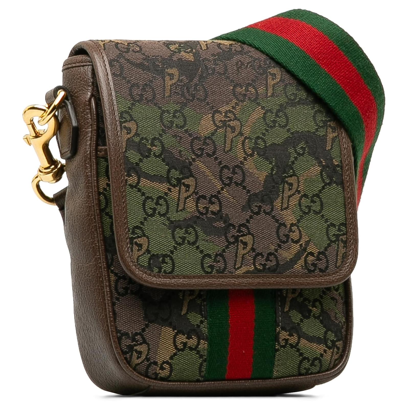 Gucci Brown x Palace GG Camouflage Canvas Web Crossbody Cloth Cloth ref ...