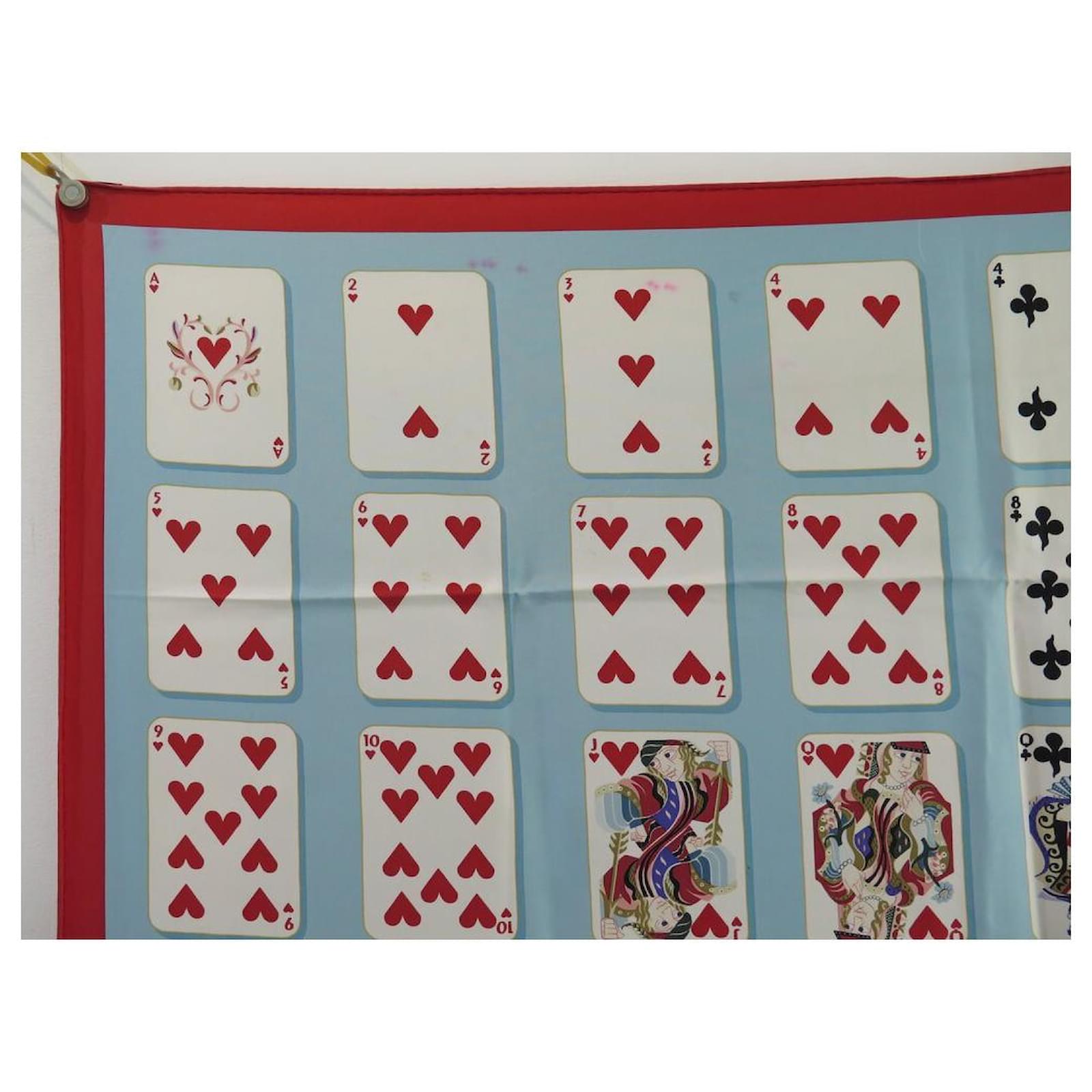 Hermès HERMES SCARF GAME OF CARDS AM CASSANDRE SQUARE 90 CM SILK SCARF ...