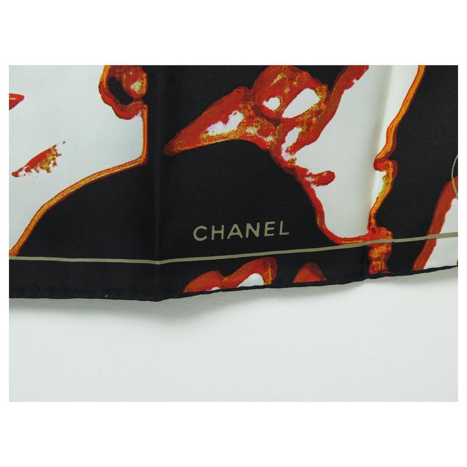 NEW CHANEL MADEMOISELLE COCO SQUARE FACE SCARF 90 CM SILK SCARF ...