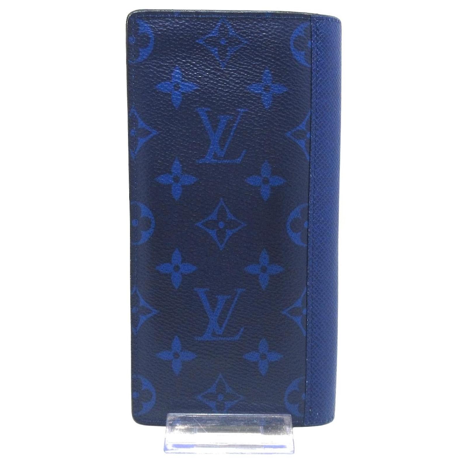 Louis Vuitton Portefeuille Brazza Blue Cloth ref.1200031 - Joli Closet