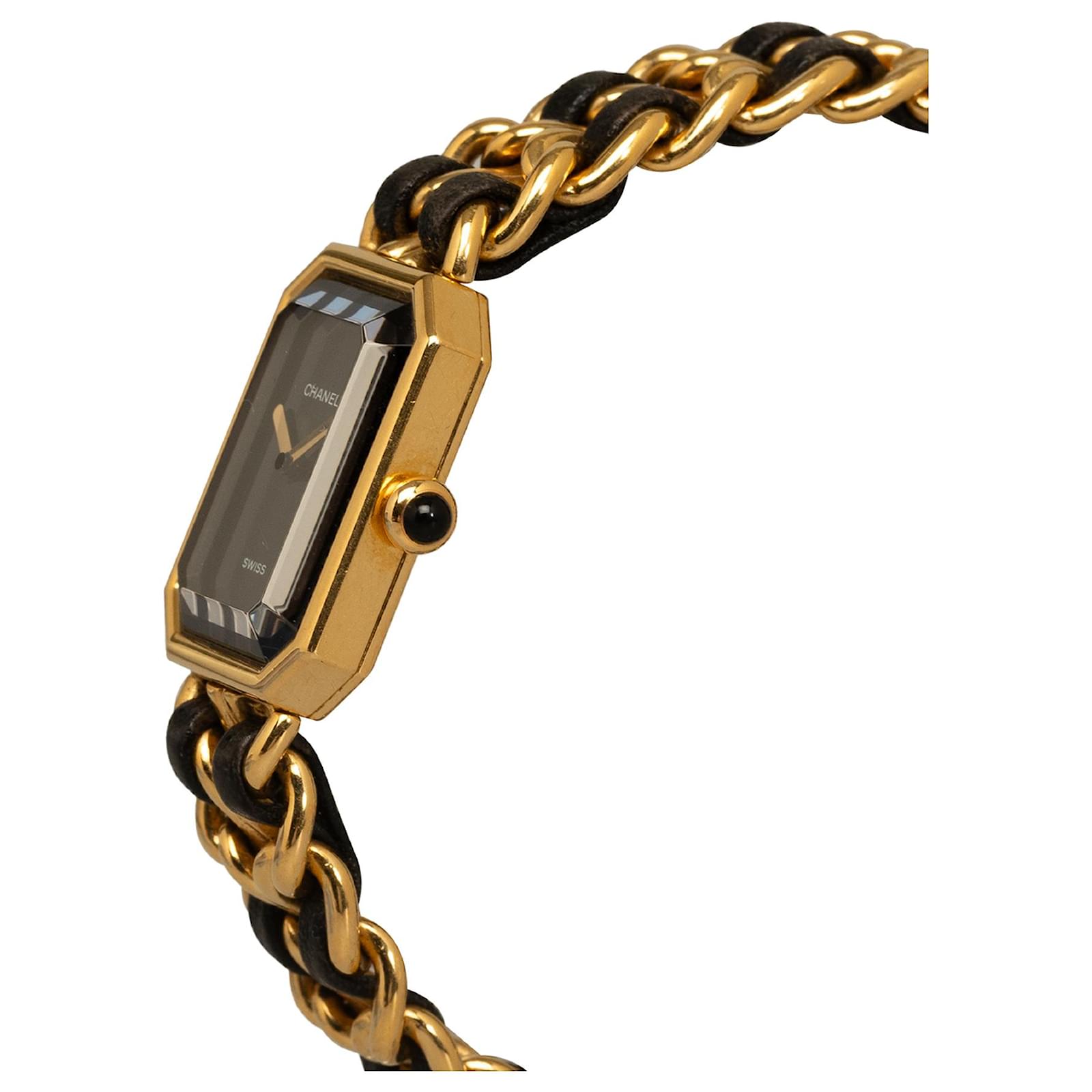Chanel Gold Quartz Premiere Watch Black Golden Metal Gold-plated ref ...