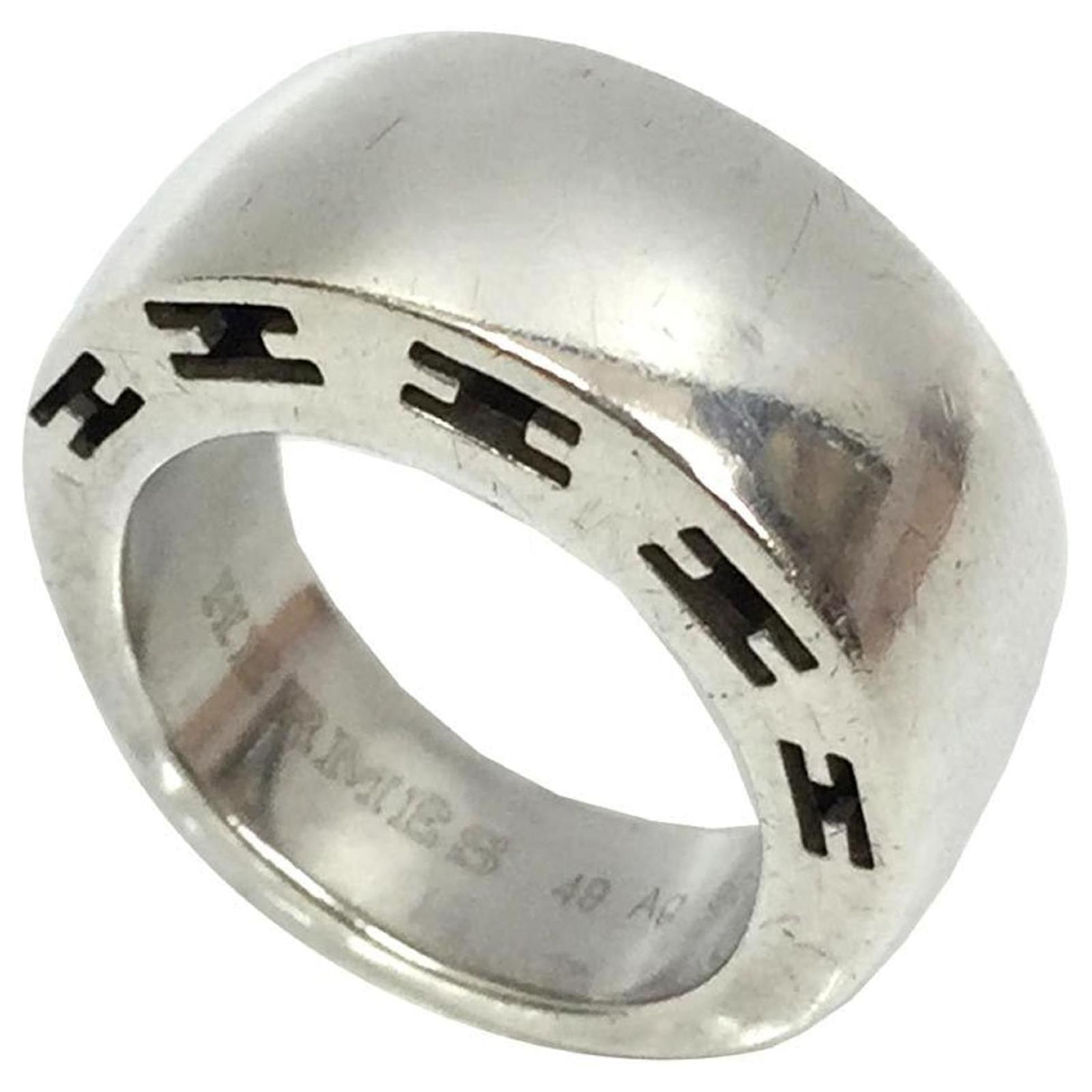 Ring Hermès Hermes Silvery Silver ref.1207856 - Joli Closet