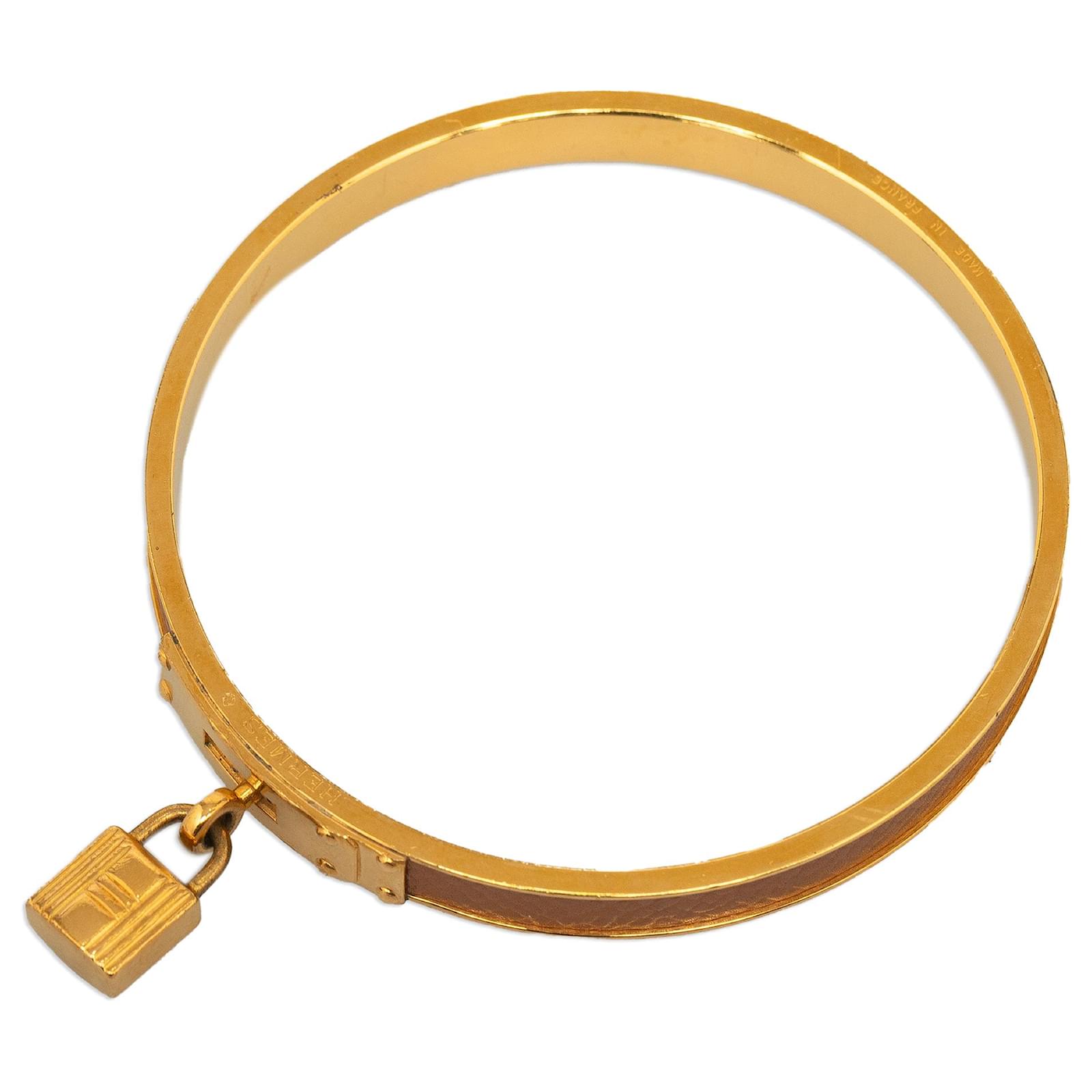 Hermès Hermes Gold Kelly Lock Bangle Golden Metal Gold-plated ref ...