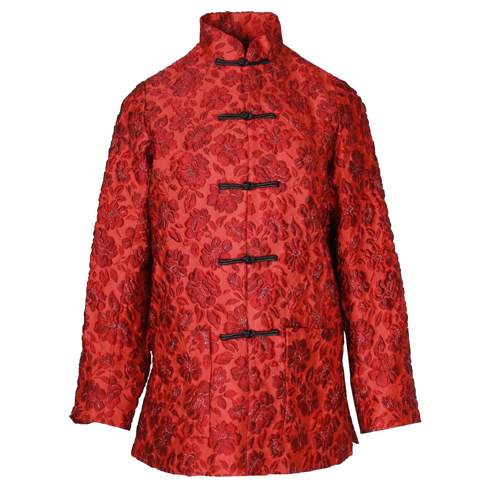 Shanghai Tang Red Jacquard Cheongsam Style Jacket Polyester ref.1210644 ...