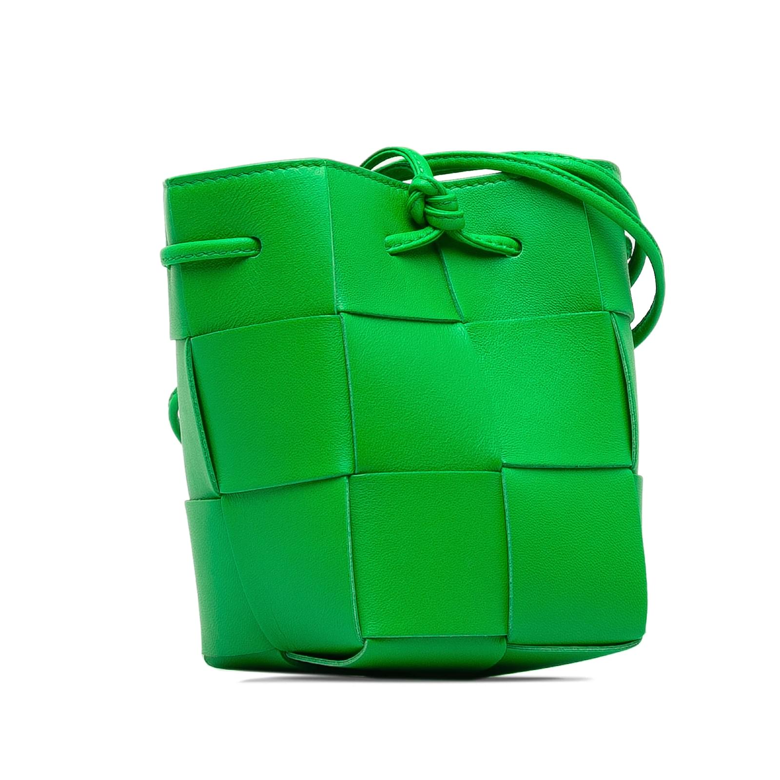 Green Bottega Veneta Mini Intrecciato Cassette Bucket Bag Leather ref ...