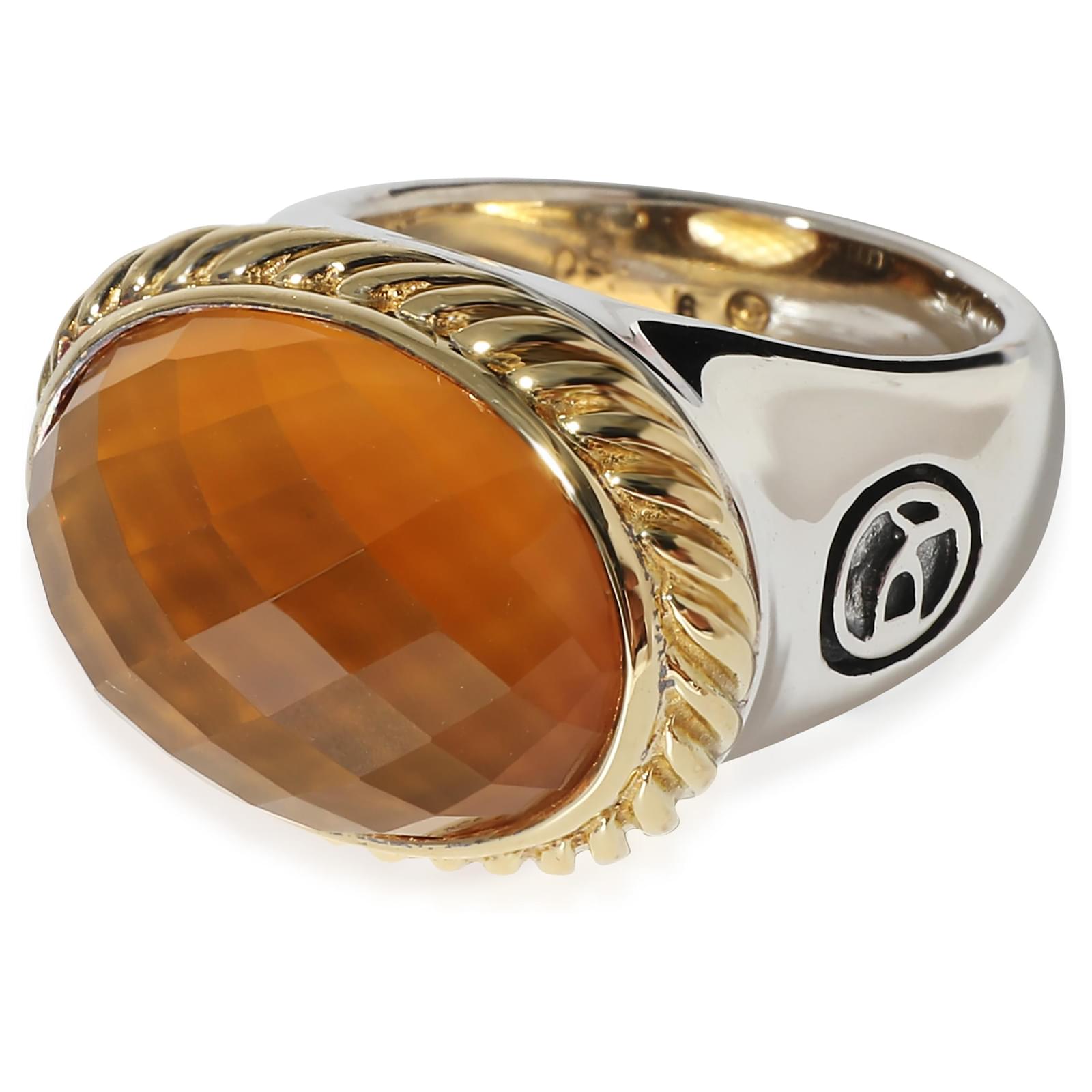 David Yurman Citrine Ring in Sterling Silver & 18k yellow gold ref ...