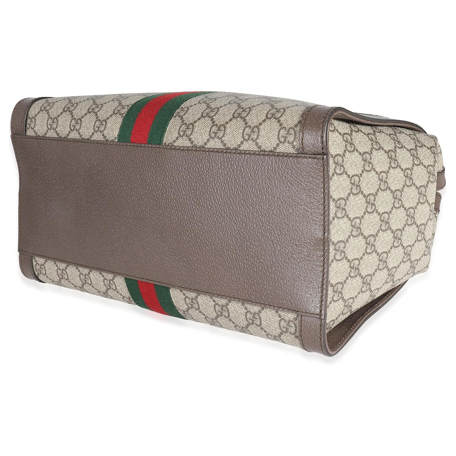 Gucci Beige GG Supreme Ophidia Medium Tote Bag Brown Cloth ref.1216647 ...