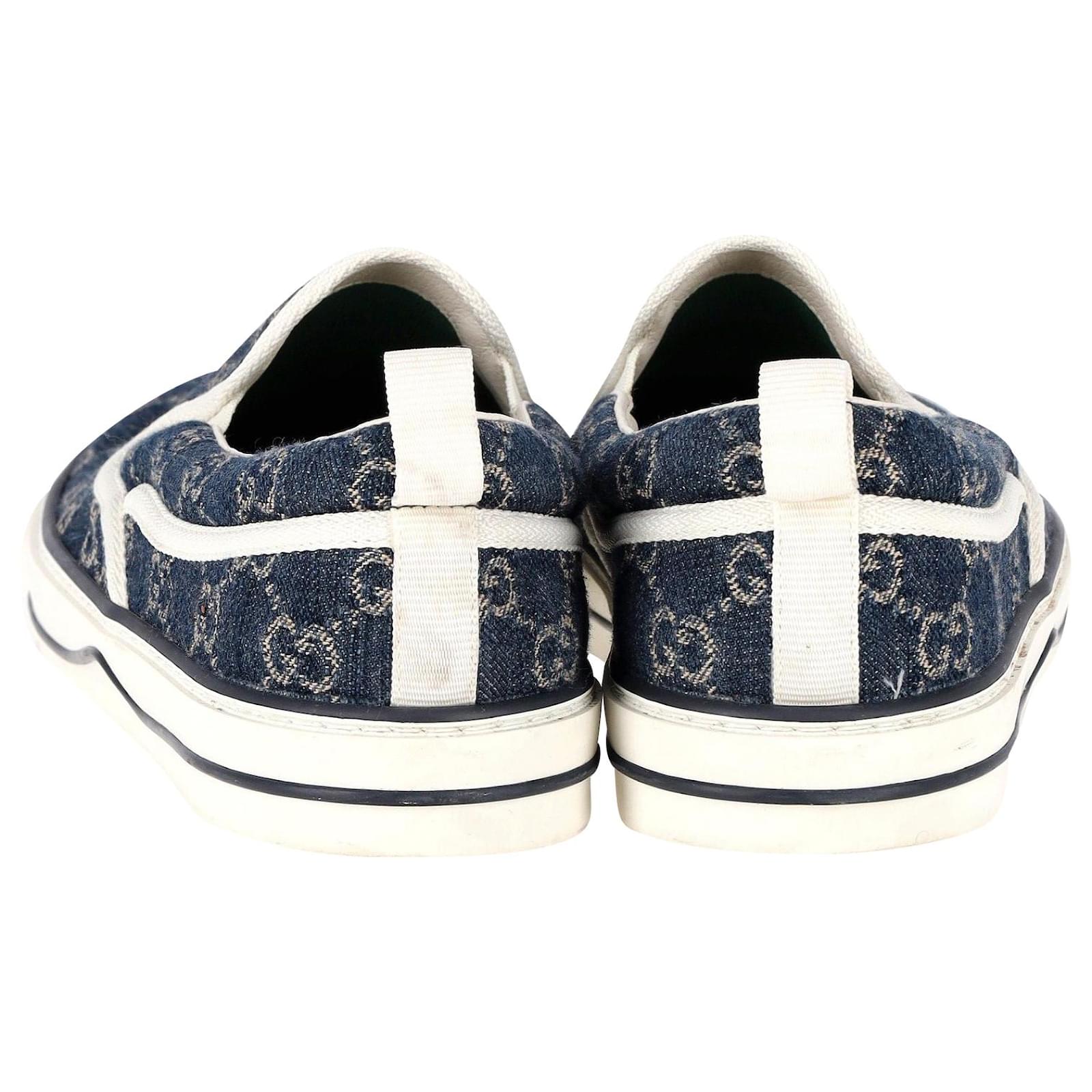 Gucci Tennis 1977 Slip-On Sneakers in Blue Denim Navy blue ref.1292181 ...