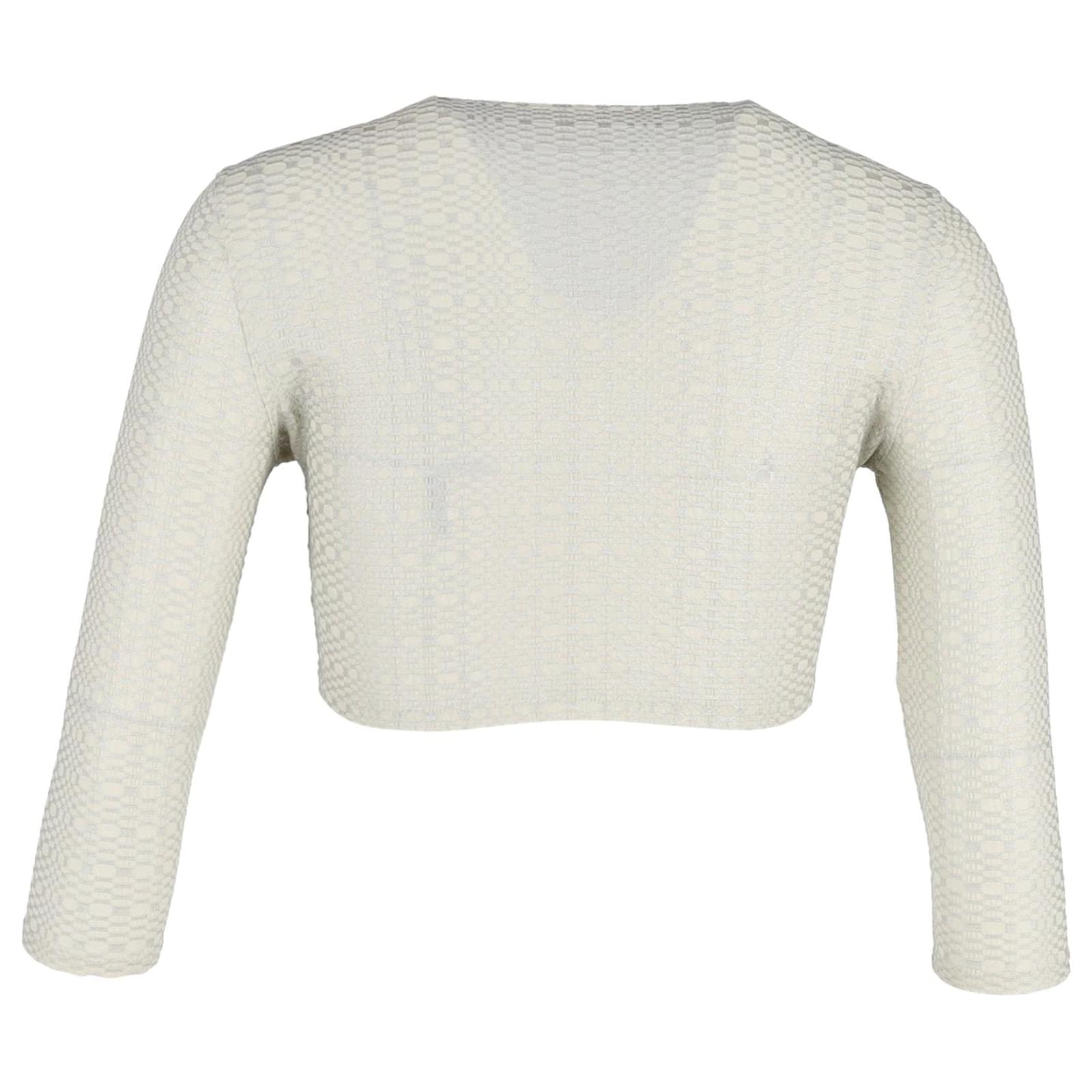Lisa Marie Fernandez Cropped Cardigan in Cream Viscose White Polyester ...