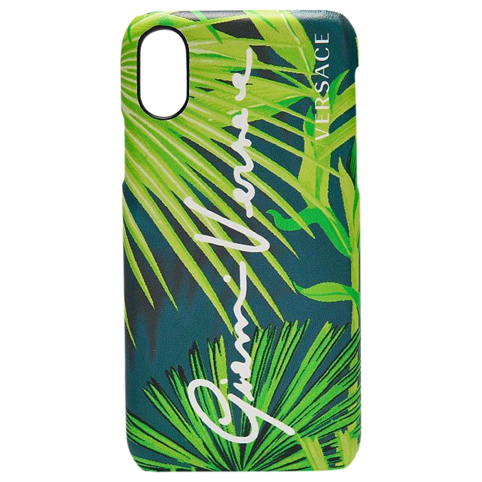 Versace Phone Cover in Jungle Printed PVC Green Leather ref.1301839 ...