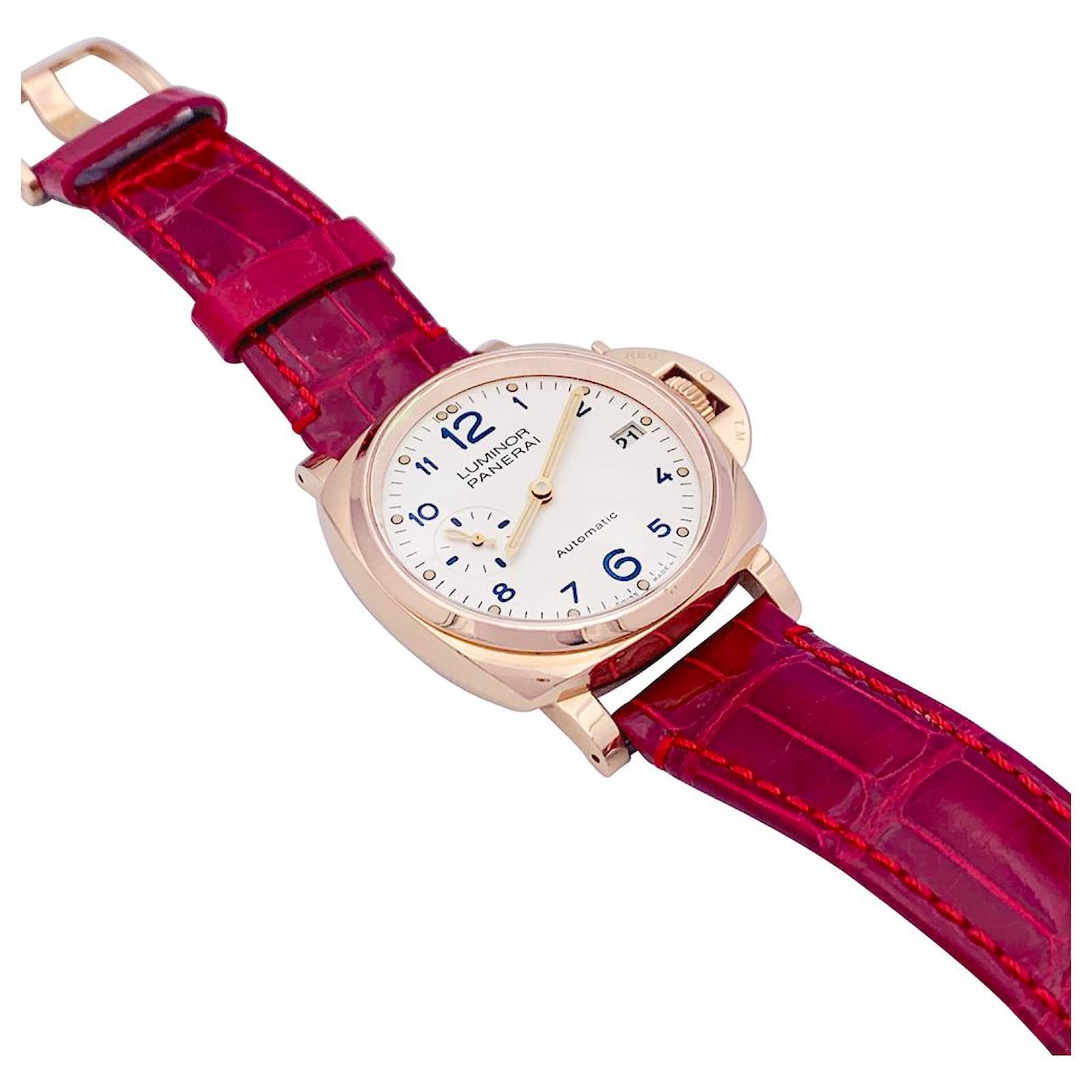 Panerai "Luminor Due" rose gold watch. Leather Pink gold ref.1313975 ...