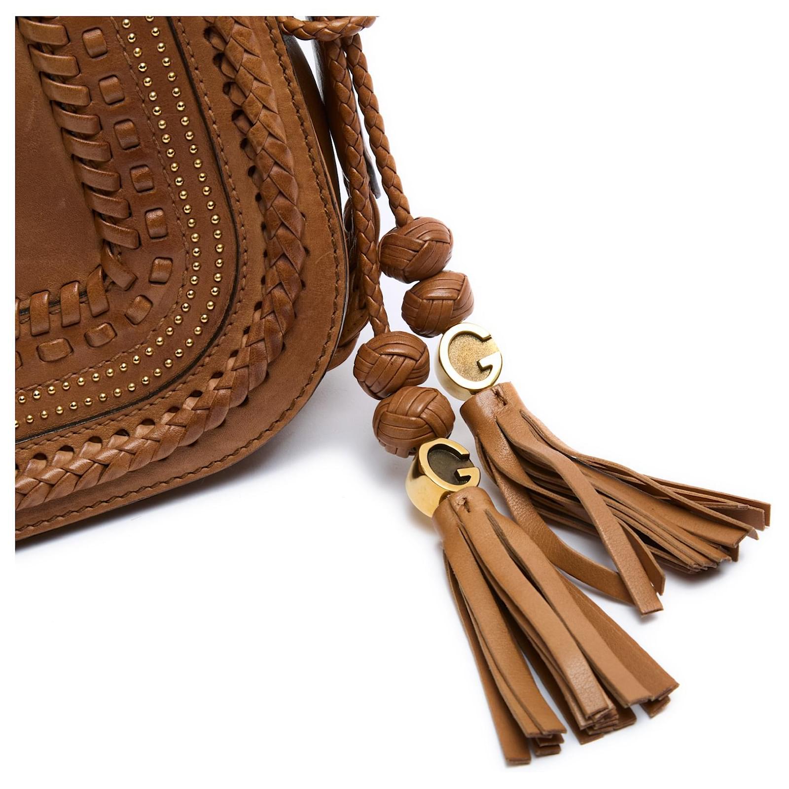 Gucci Marrakech Natural Leather Intrecciato Bag Limited Edition Caramel ...