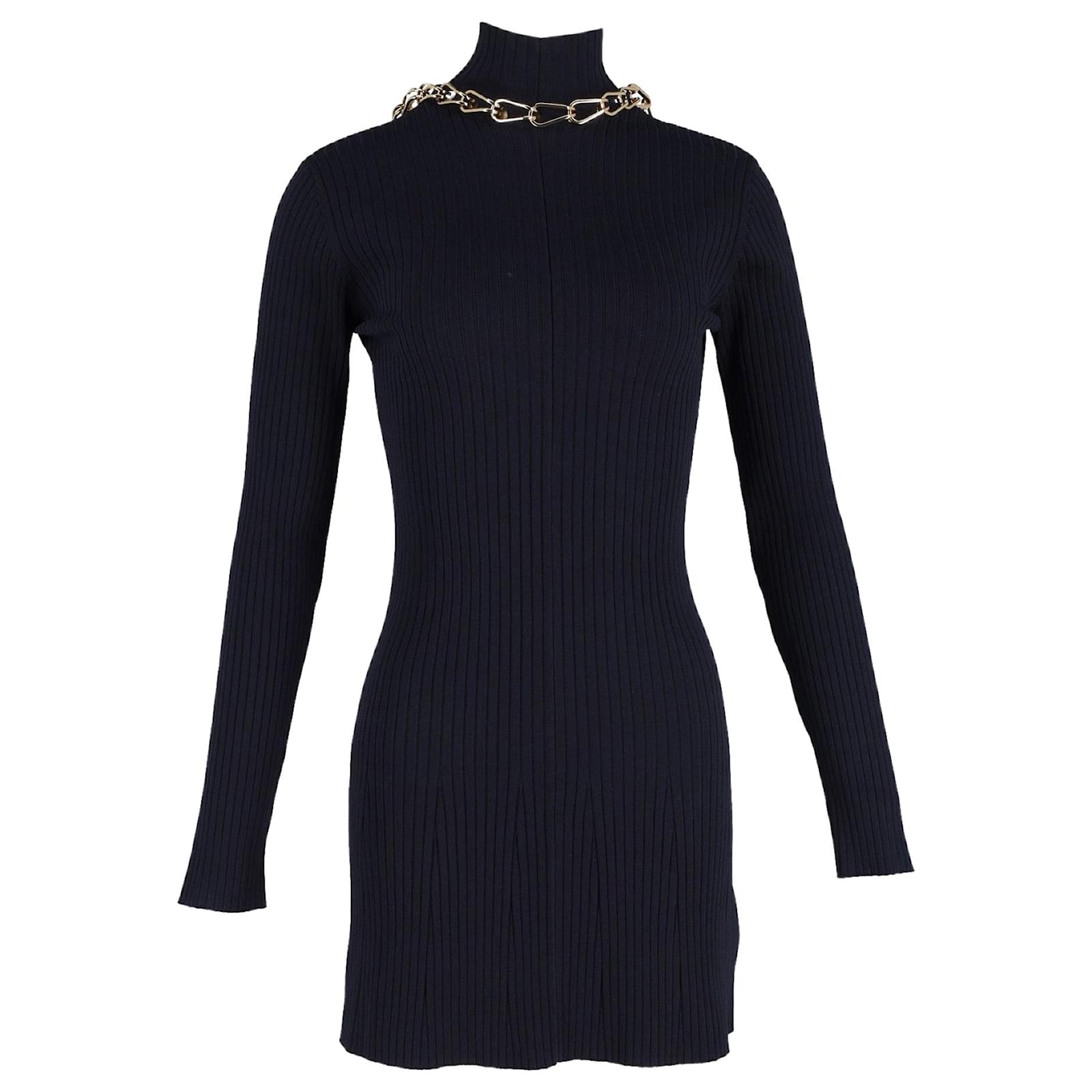 Autre Marque Dion Lee Chain-Embellished Open-Back Ribbed-Knit Mini ...