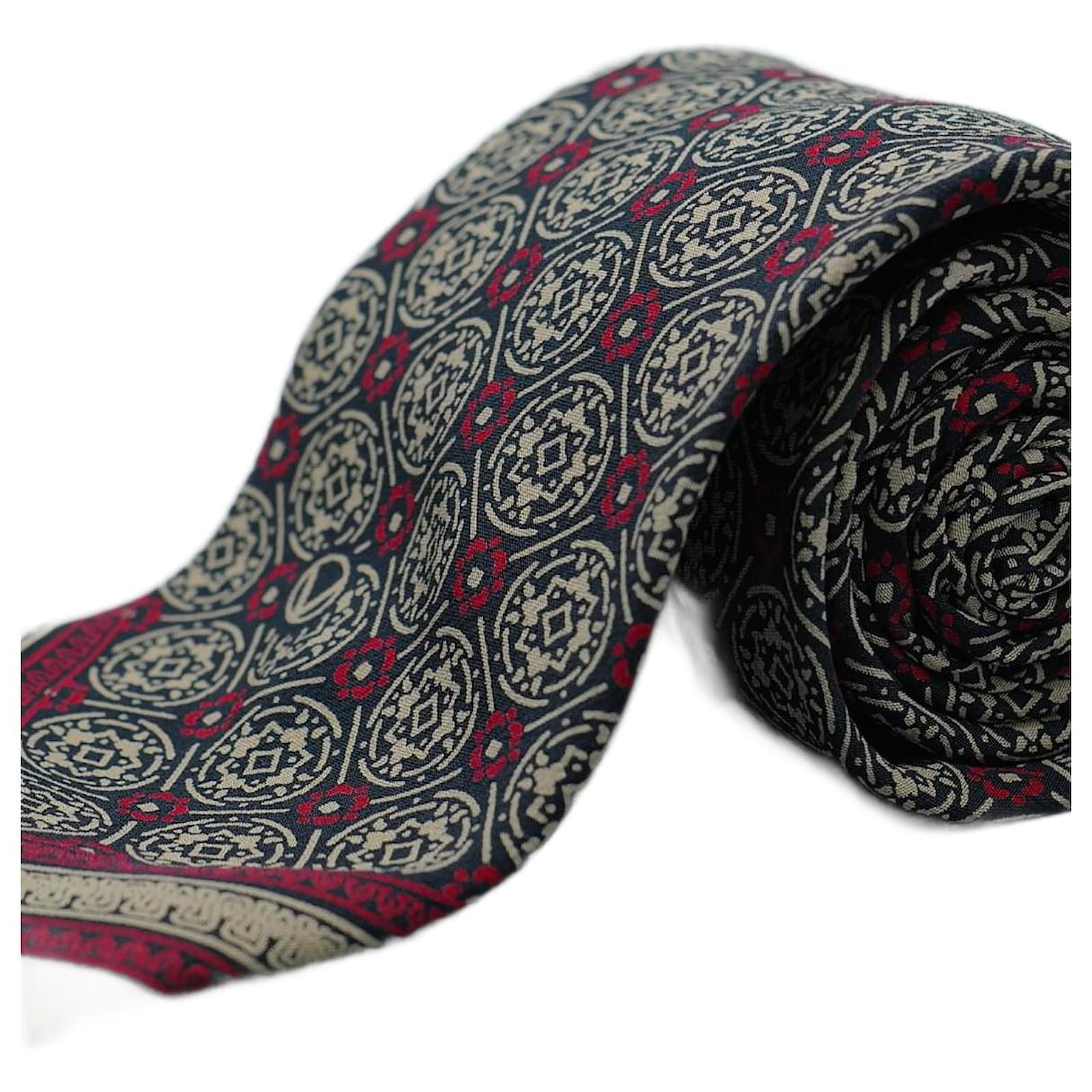 Valentino Garavani Corbata Gris con Diseños de Círculos Grey Silk ref ...