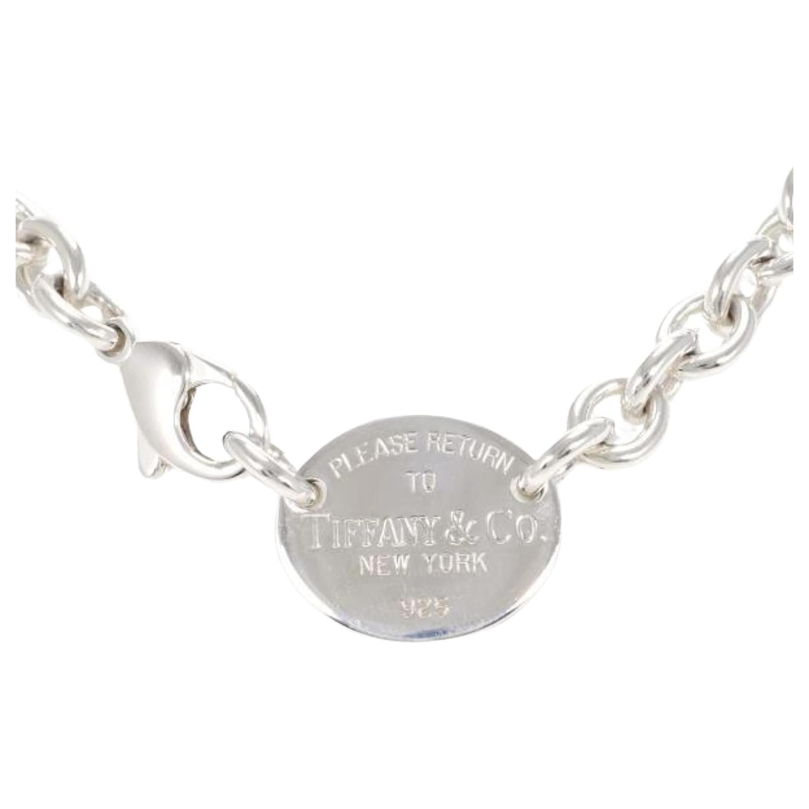 Tiffany & Co Plaque ovale Silvery Silver ref.1368283 - Joli Closet