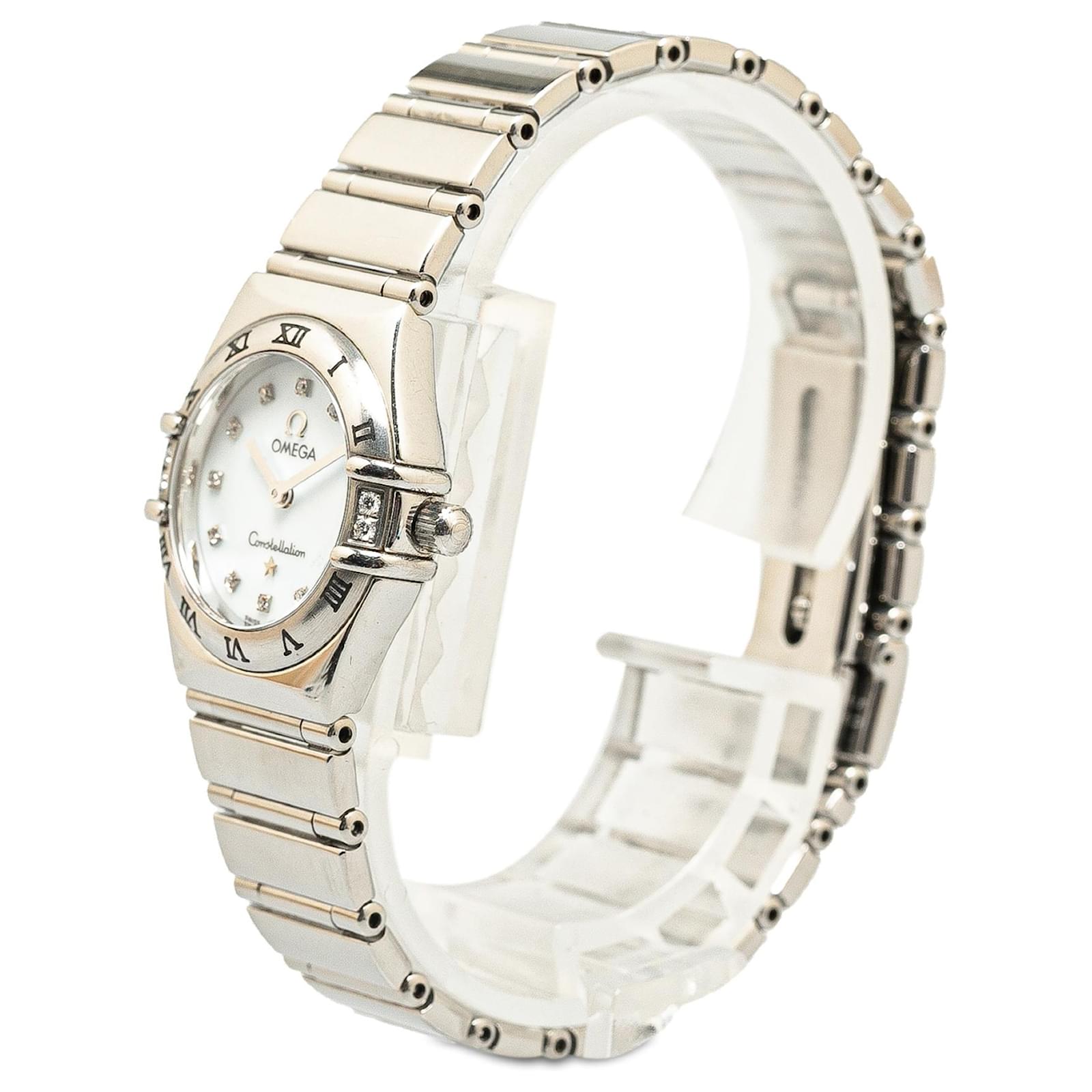 OMEGA Silver Quartz Stainless Steel Diamond Constellation My Choice ...