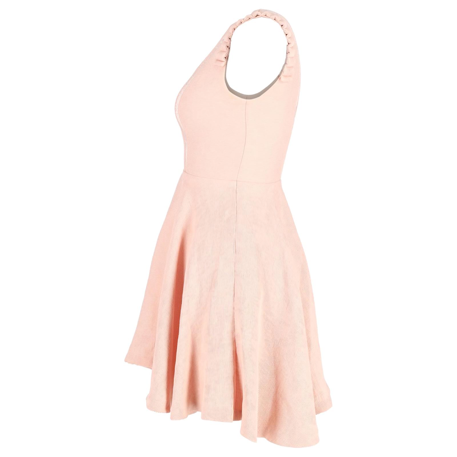 Sandro Enrika Lace-Insert Mini Dress In Pink Viscose Brown Cellulose ...