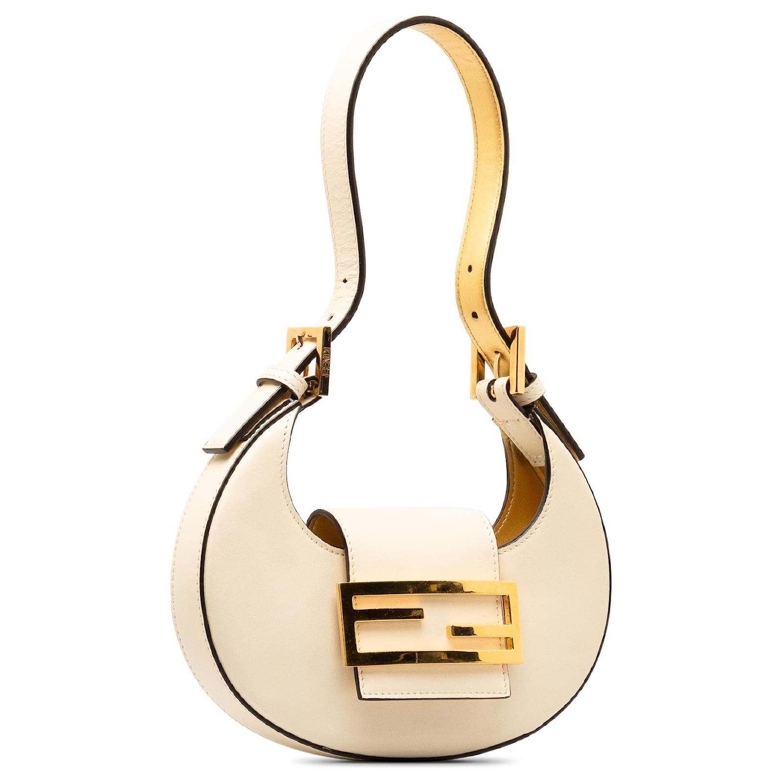 Fendi White Mini Cookie Hobo Bag Leather Pony-style calfskin ref ...