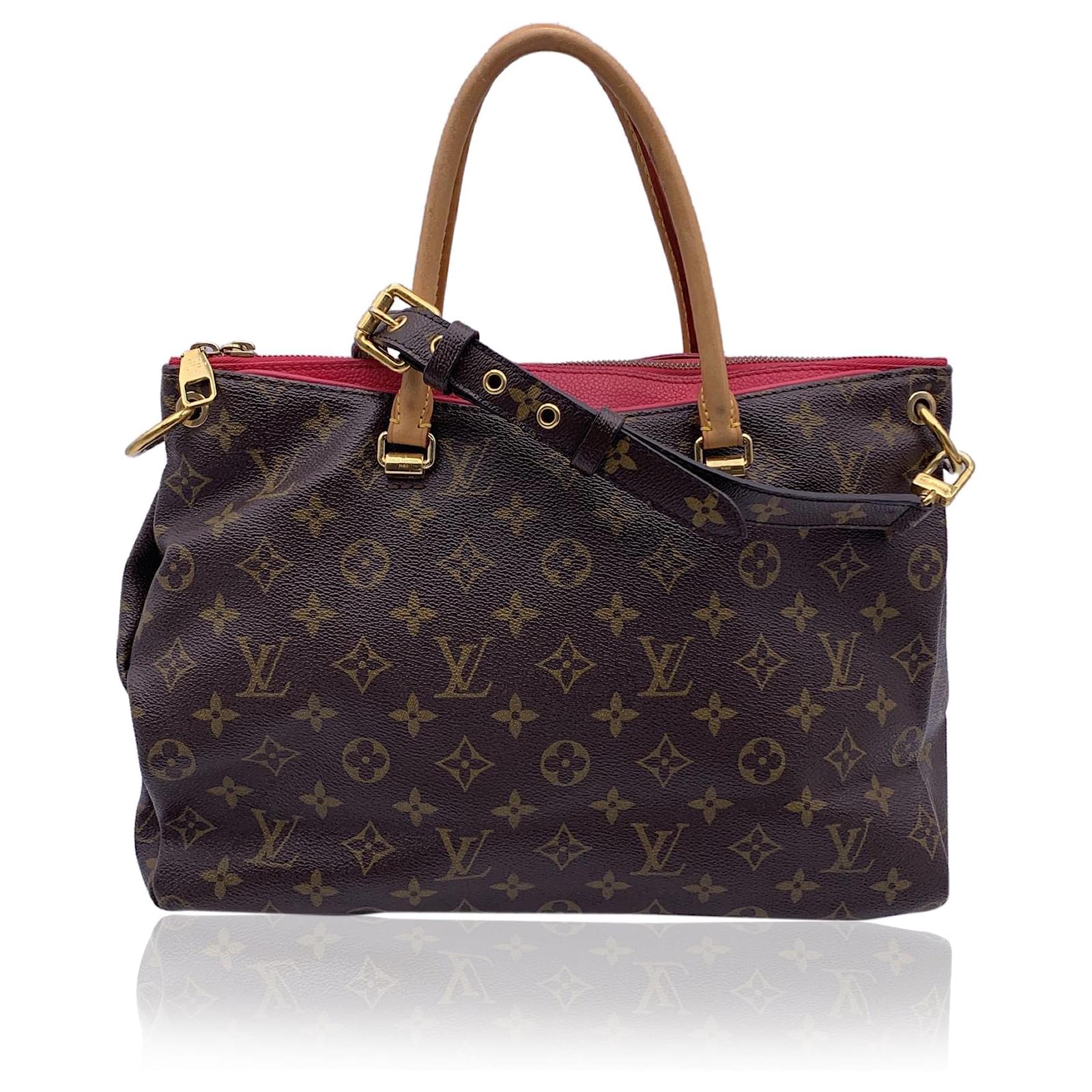 Louis Vuitton Monogram Canvas Pallas Full Handbag with Strap Fuchsia ...