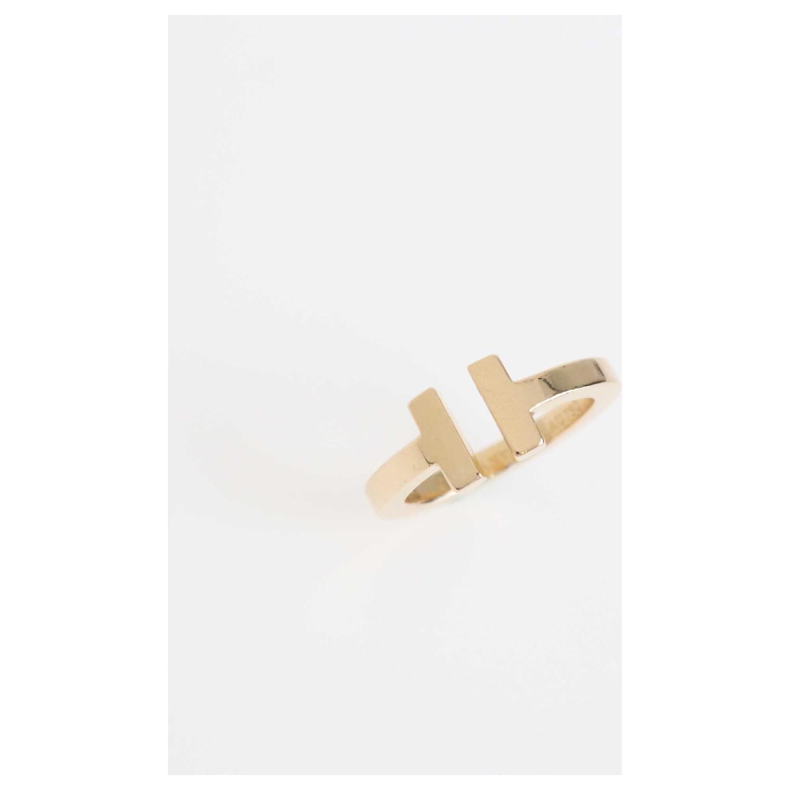 Tiffany & Co. 18K Yellow Gold T Square Band Ring Size US 5.5 Golden ...