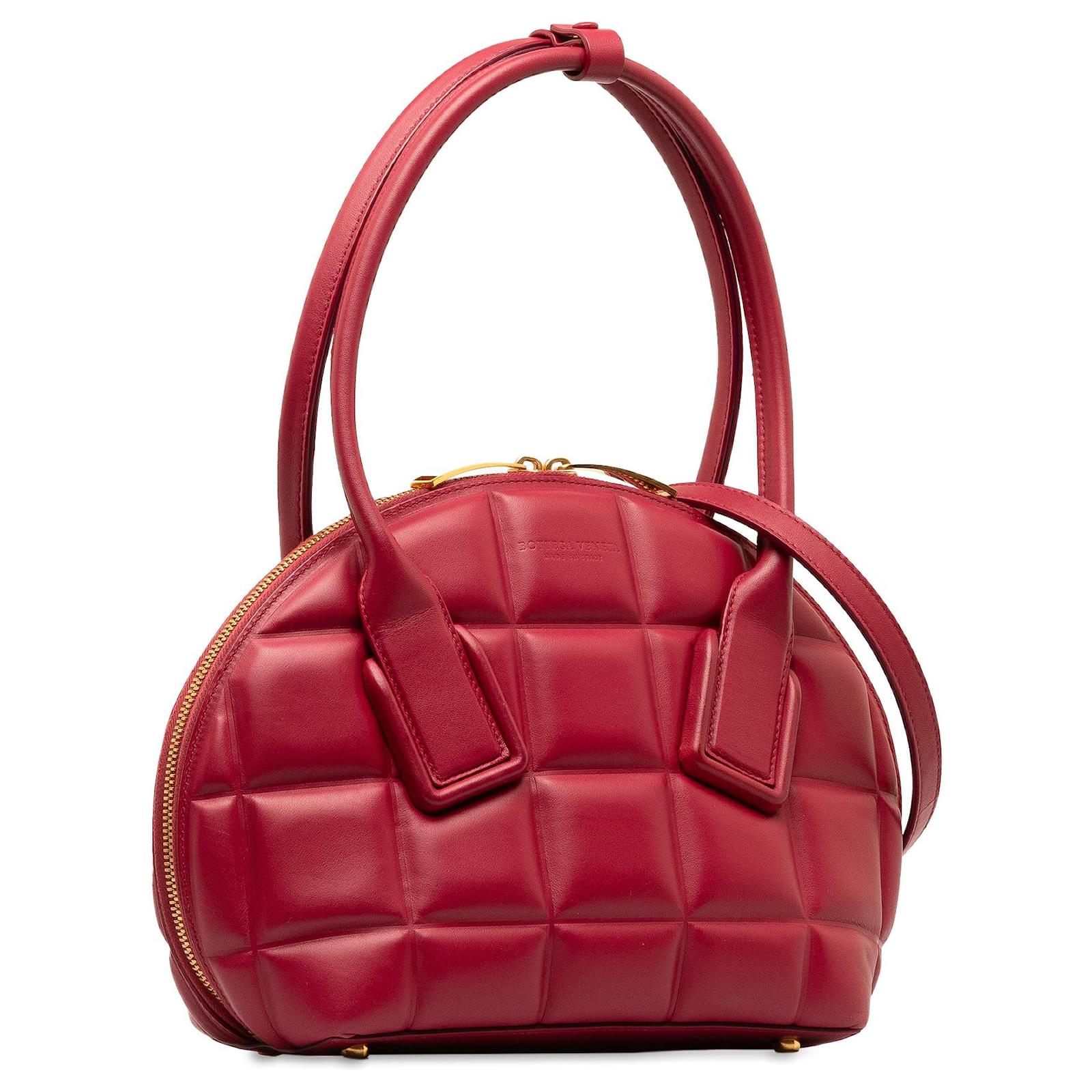 Red Bottega Veneta Small Padded Swoop Bag Satchel Leather ref.1425574 ...
