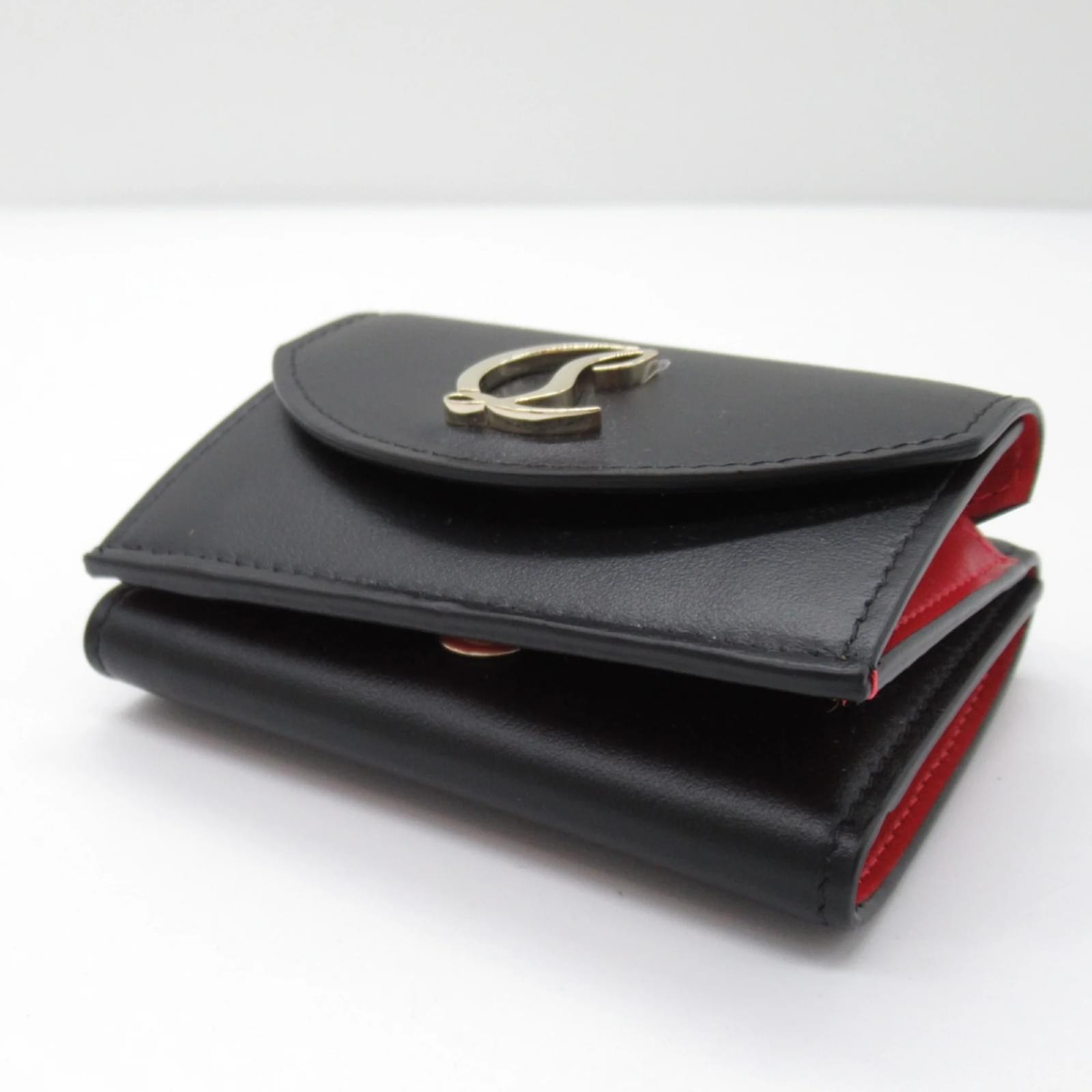 Christian Louboutin Black Leather Tri-Fold Wallet ref.1462373 - Joli Closet