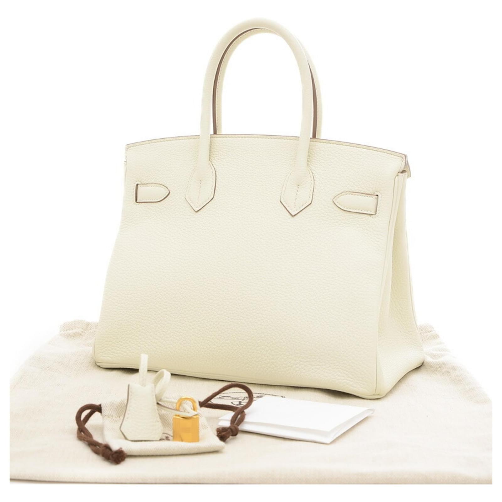 Hermès Hermes Birkin 30 Handbag in Off-White Togo Leather Eggshell ref ...