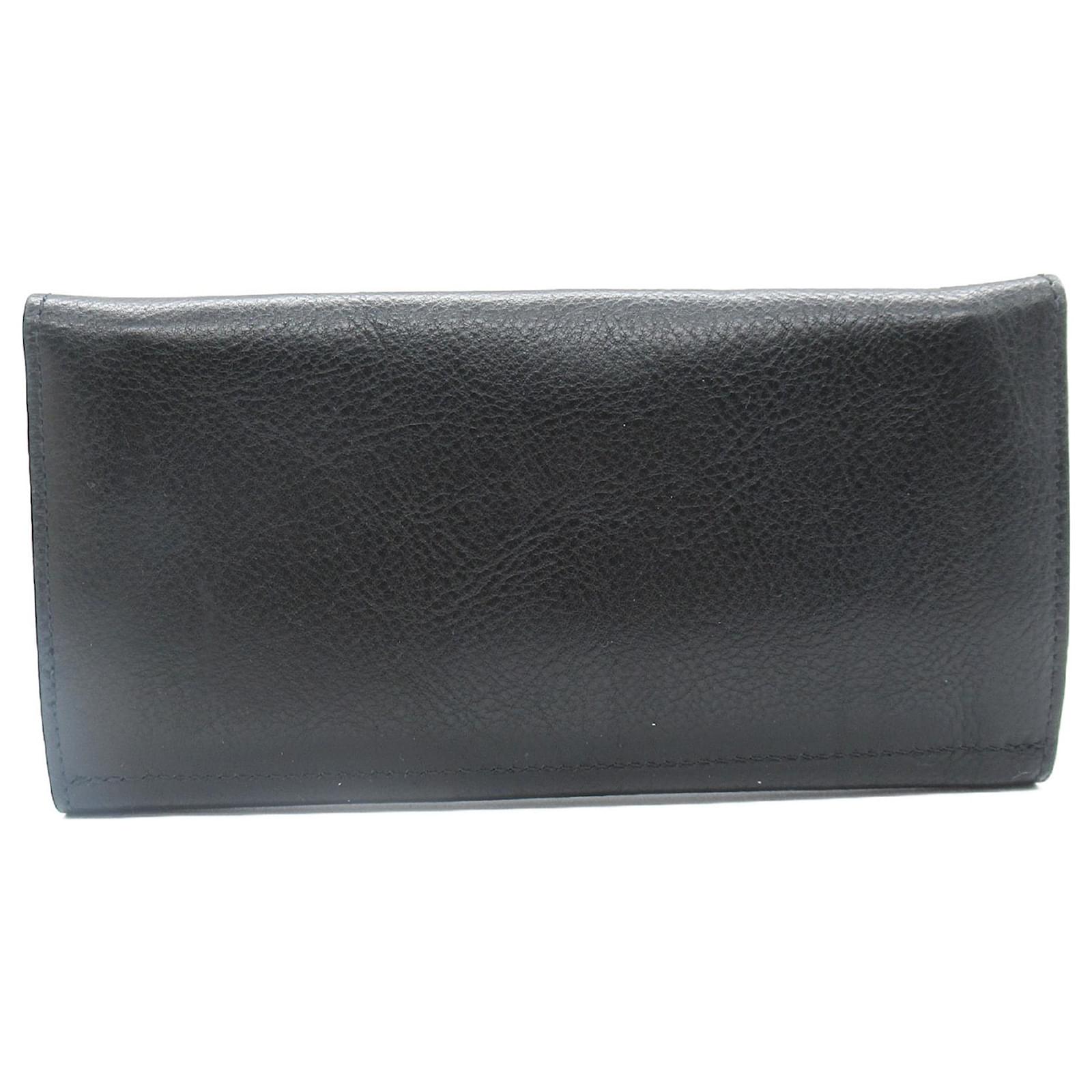 Il Bisonte Black Leather Tri-Fold Long Wallet ref.1506170 - Joli Closet