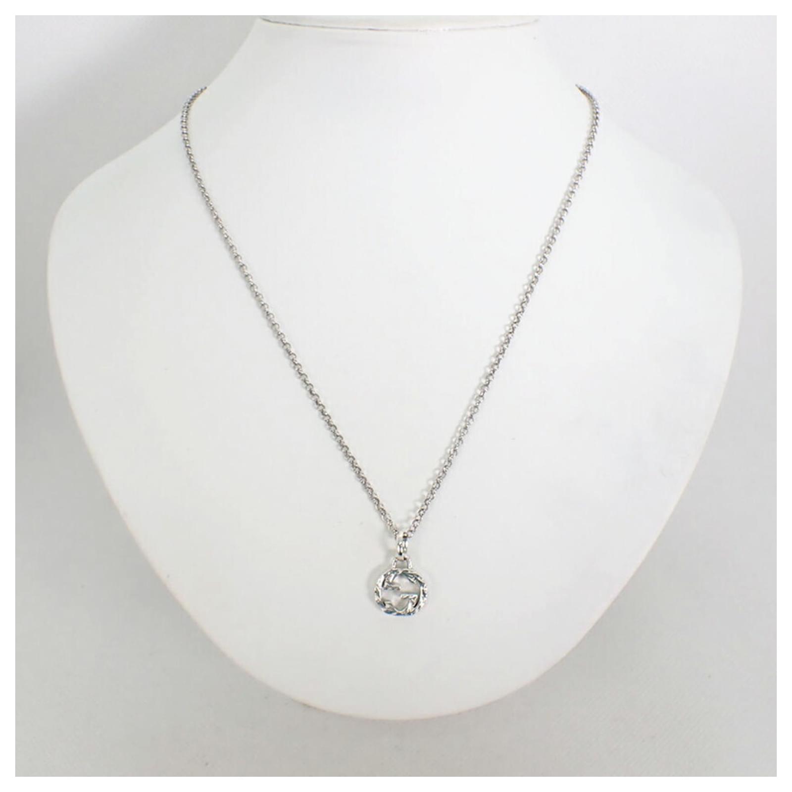 GUCCI 925 Interlocking G Pendant Necklace Silver ref.1509376 - Joli Closet