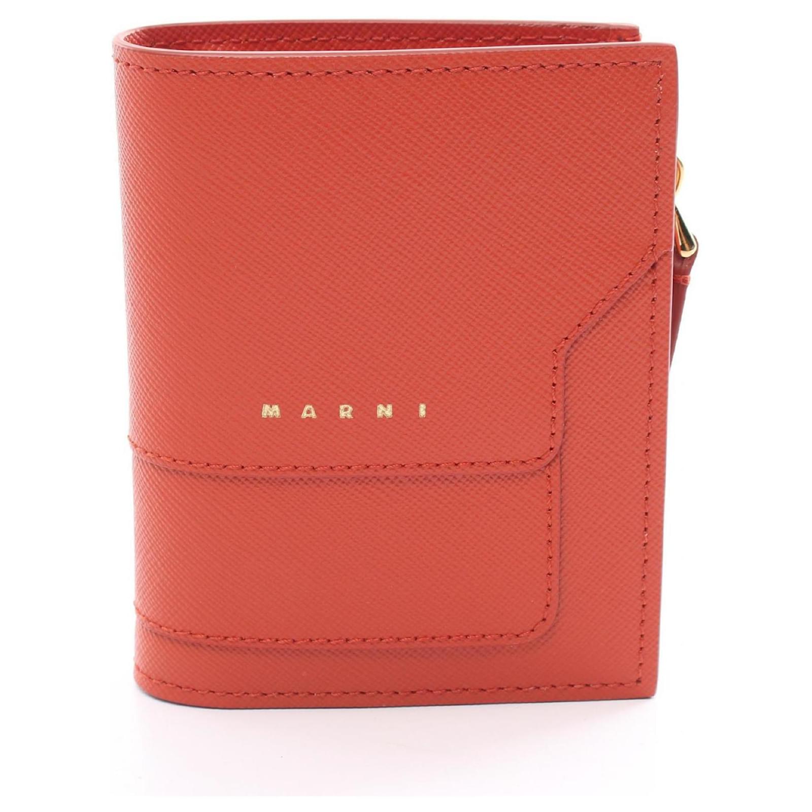 Marni Bi-fold Leather Wallet in Red ref.1532922 - Joli Closet