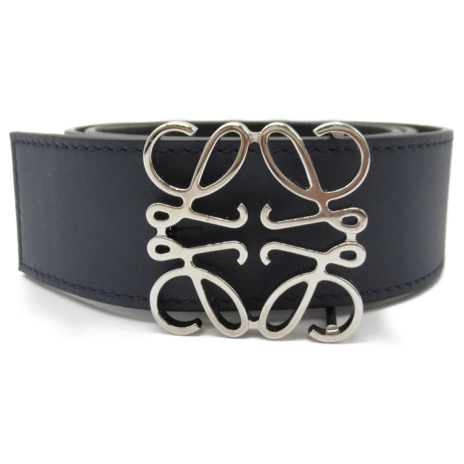 Loewe Reversible Leather Belt Black Navy blue ref.1538317 - Joli Closet