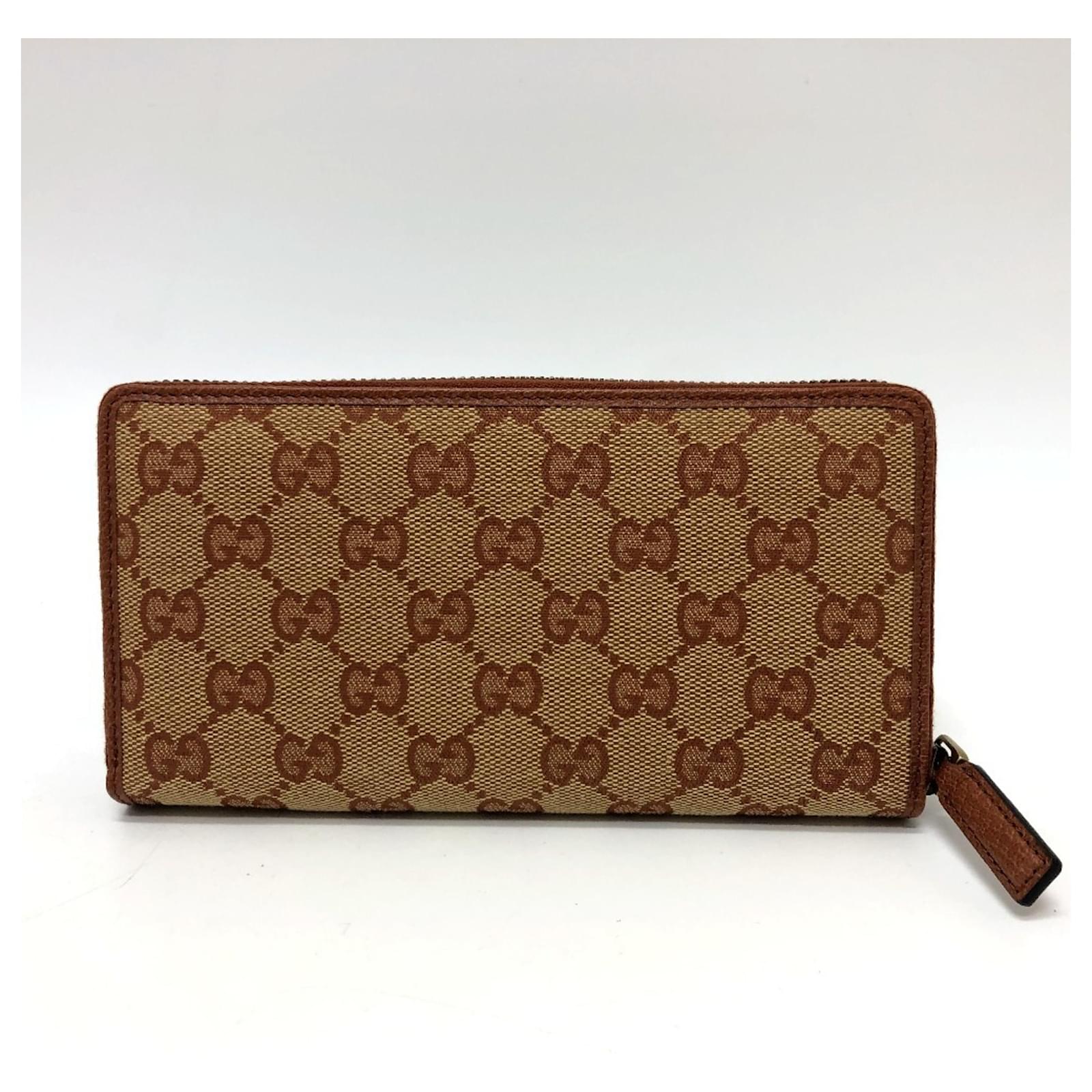 Gucci GG New York Yankees Collaboration Long Wallet Beige Leather Cloth ...