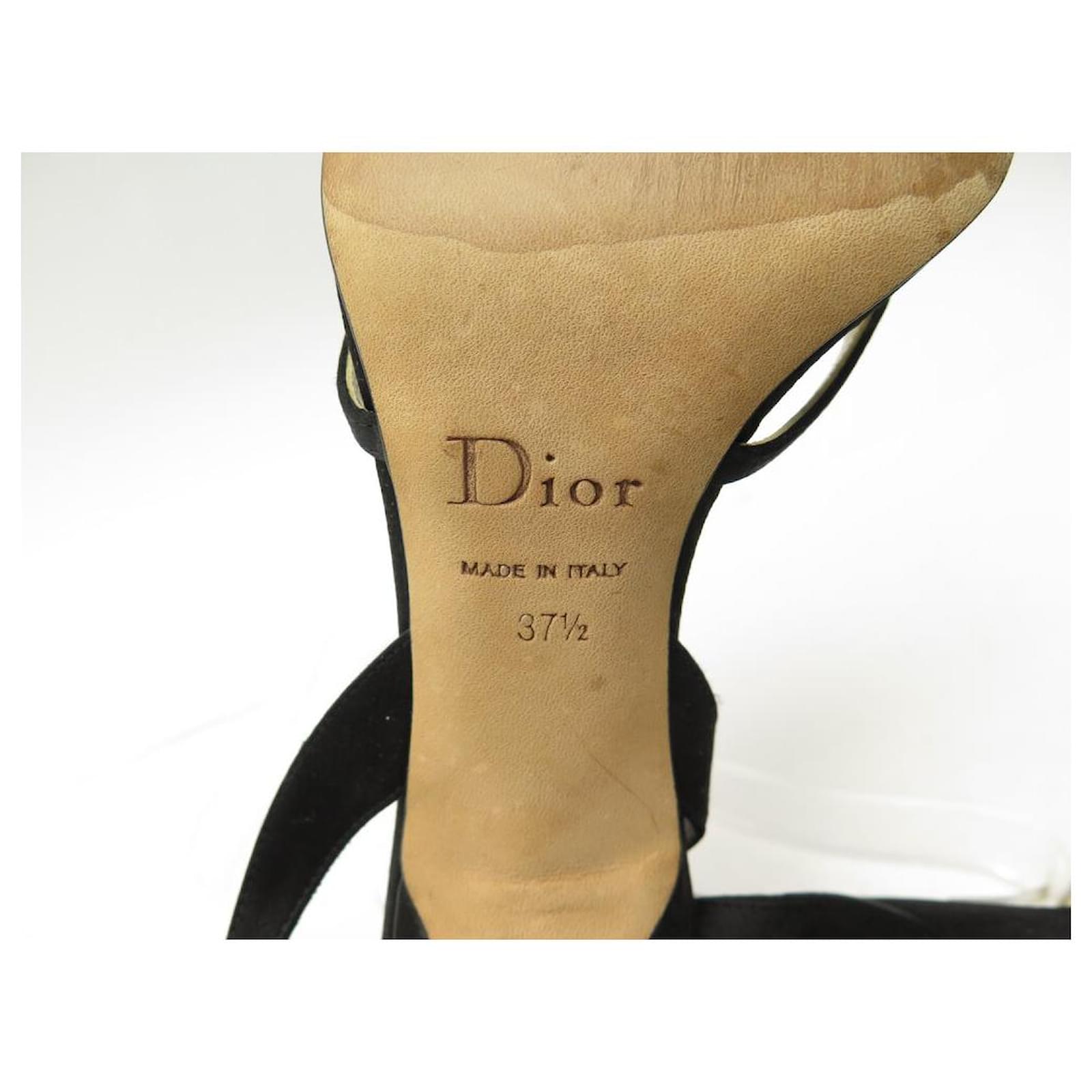 VINTAGE CHRISTIAN DIOR SATIN STRASS PUMPS SIZE 37.5 Black VINTAGE CHRISTIAN DIOR SATIN STRASS PUMPS SIZE 37.5 Black
