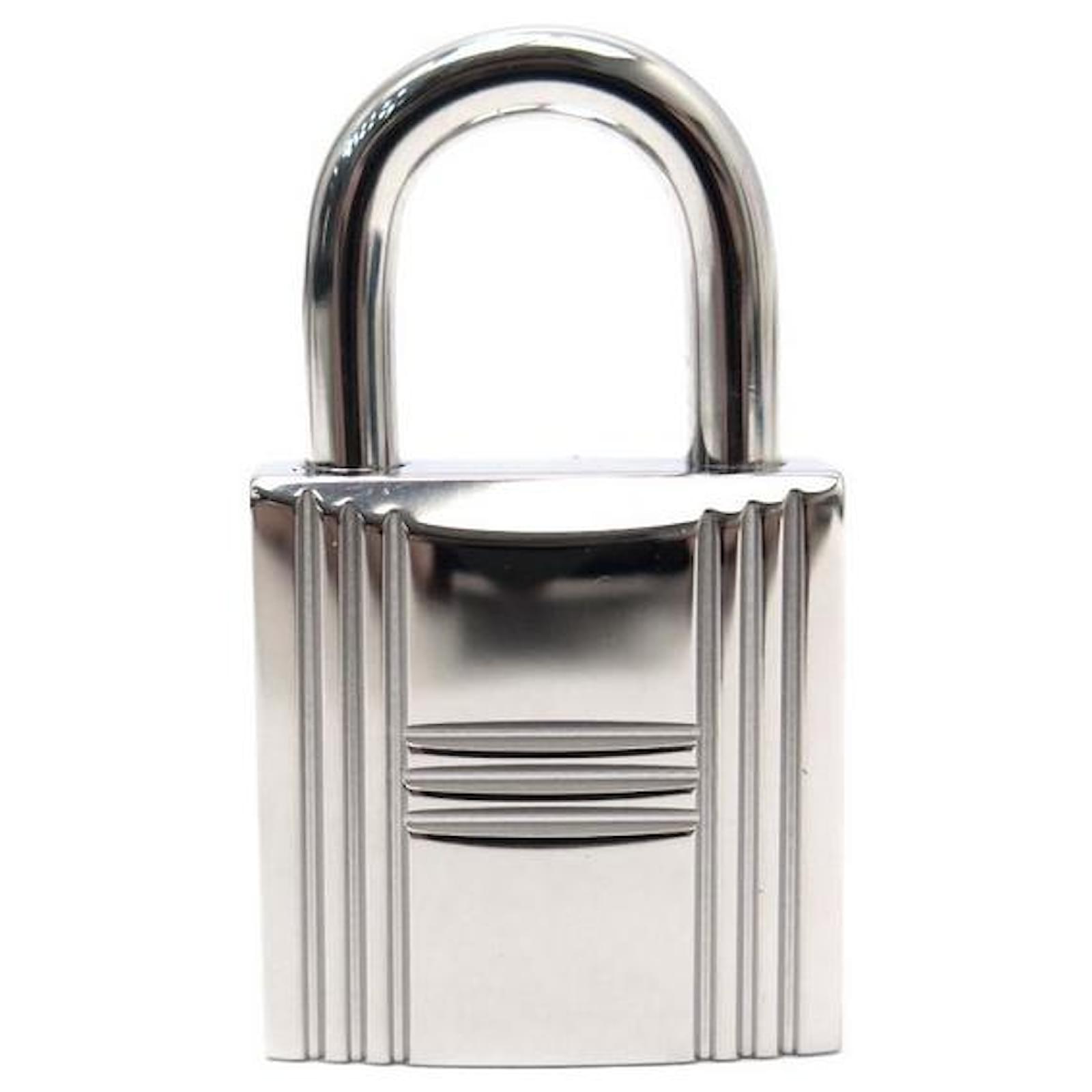Hermès NINE HERMES PADLOCKS IN PALLADIUM STEEL 1 KEY 163 FOR KELLY ...