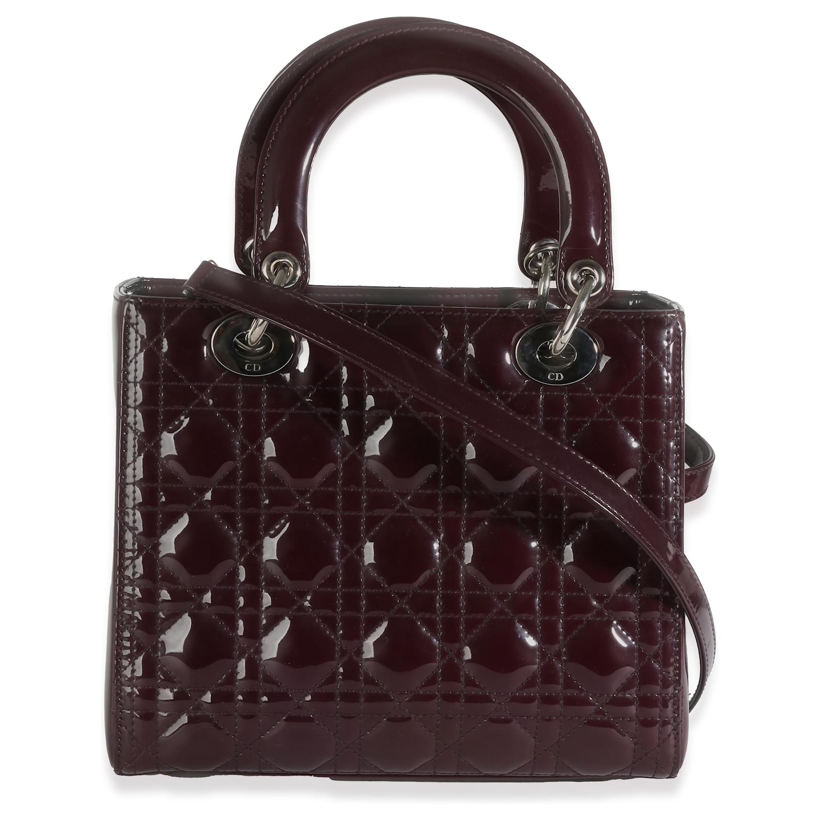 Christian Dior Purple Patent Cannage Medium Lady Dior Patent leather ...