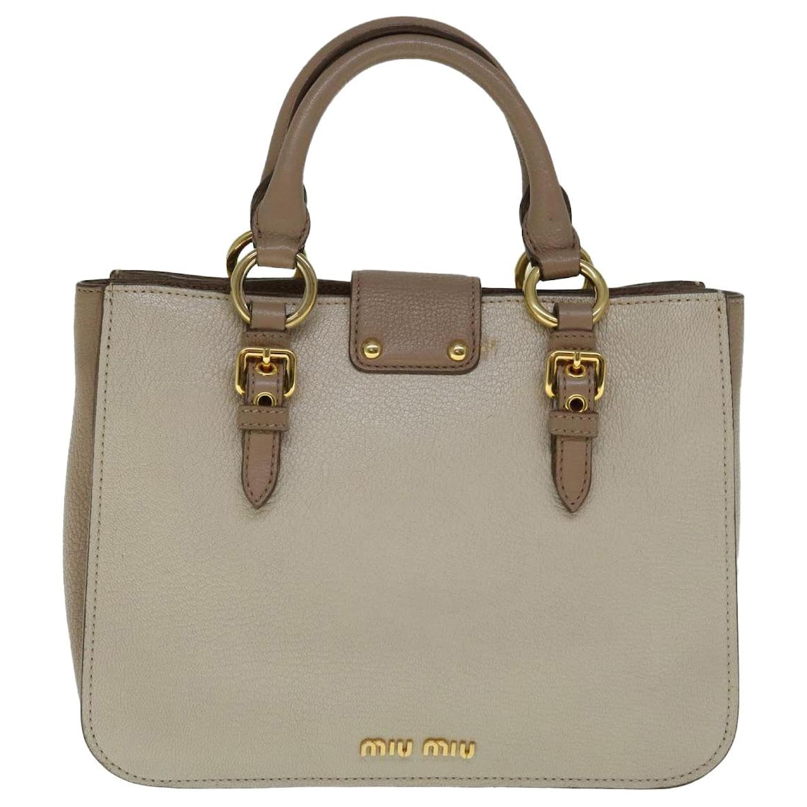 Miu Miu Handbag White Leather ref.1588342 - Joli Closet