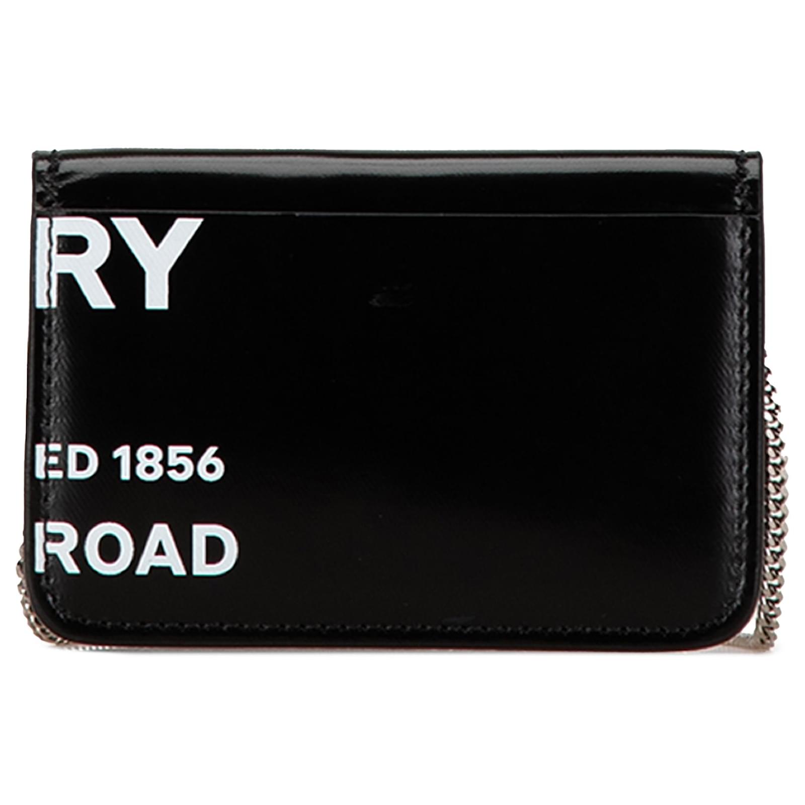 Burberry Black Horseferry Jody Card Case On Chain Cloth Cloth ref ...