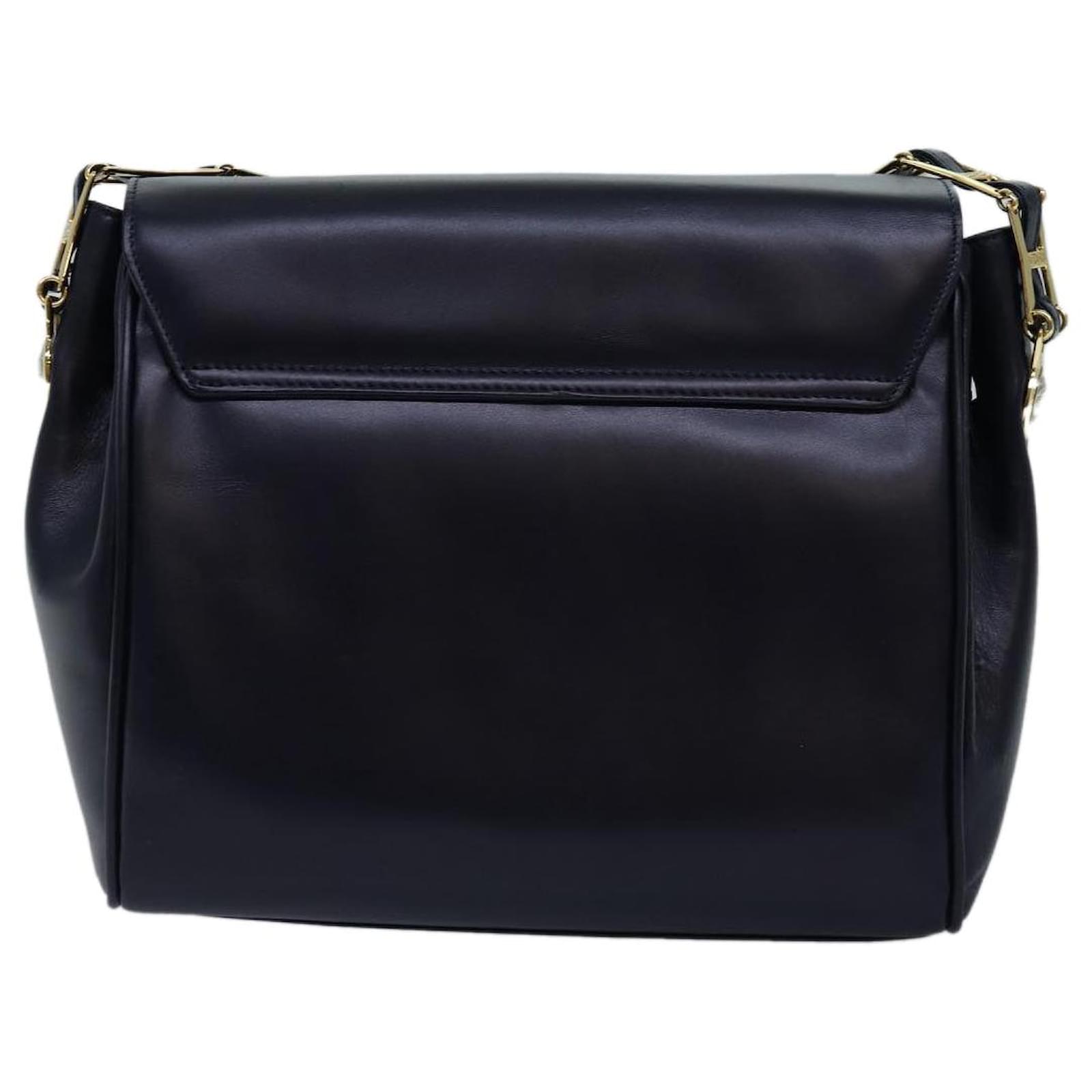 Gianni Versace Shoulder Bag Leather Navy Blue ref.1590269 - Joli Closet