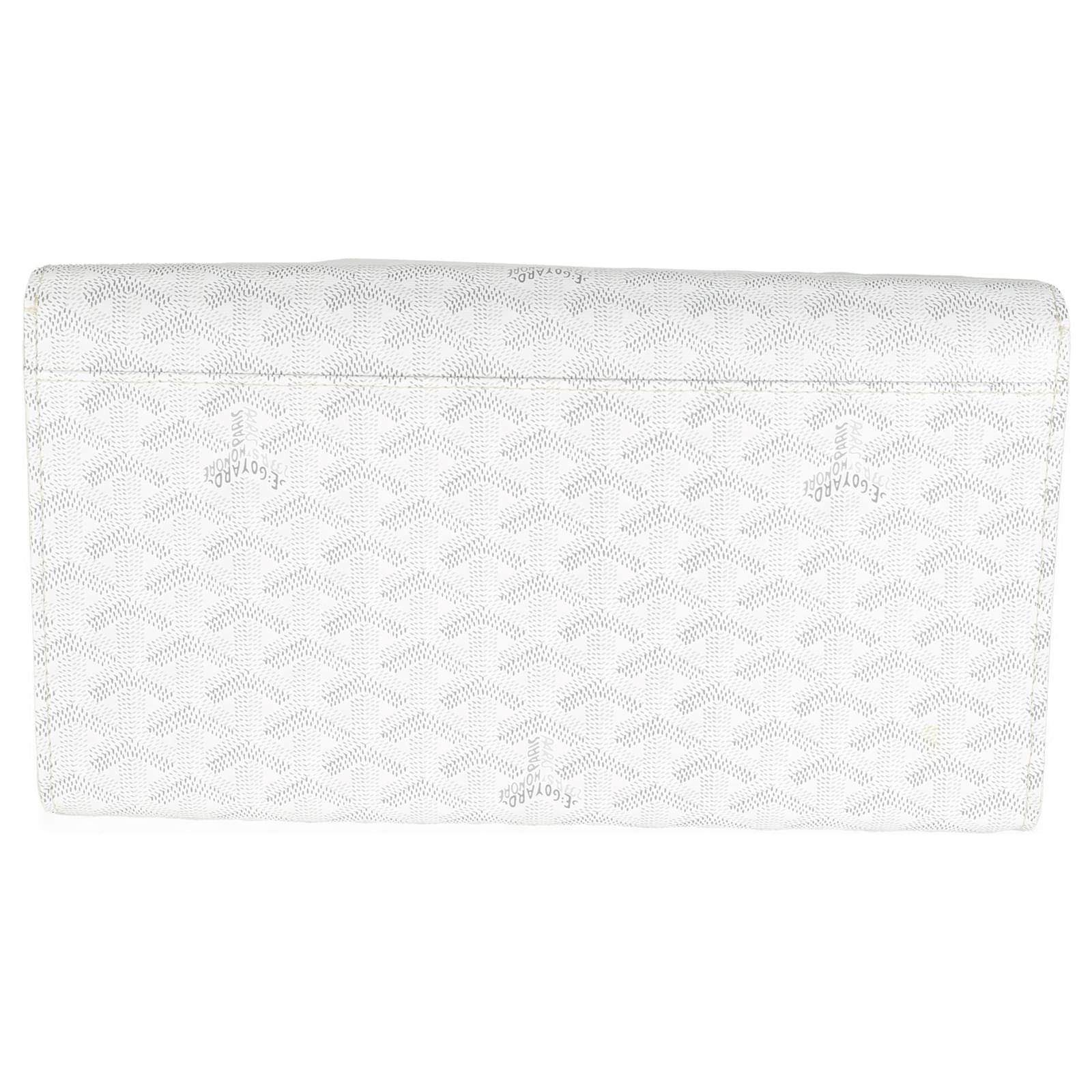 Goyard White Goyardine Canvas Monte Carlo Boise Clutch (Sold) - Joli Closet