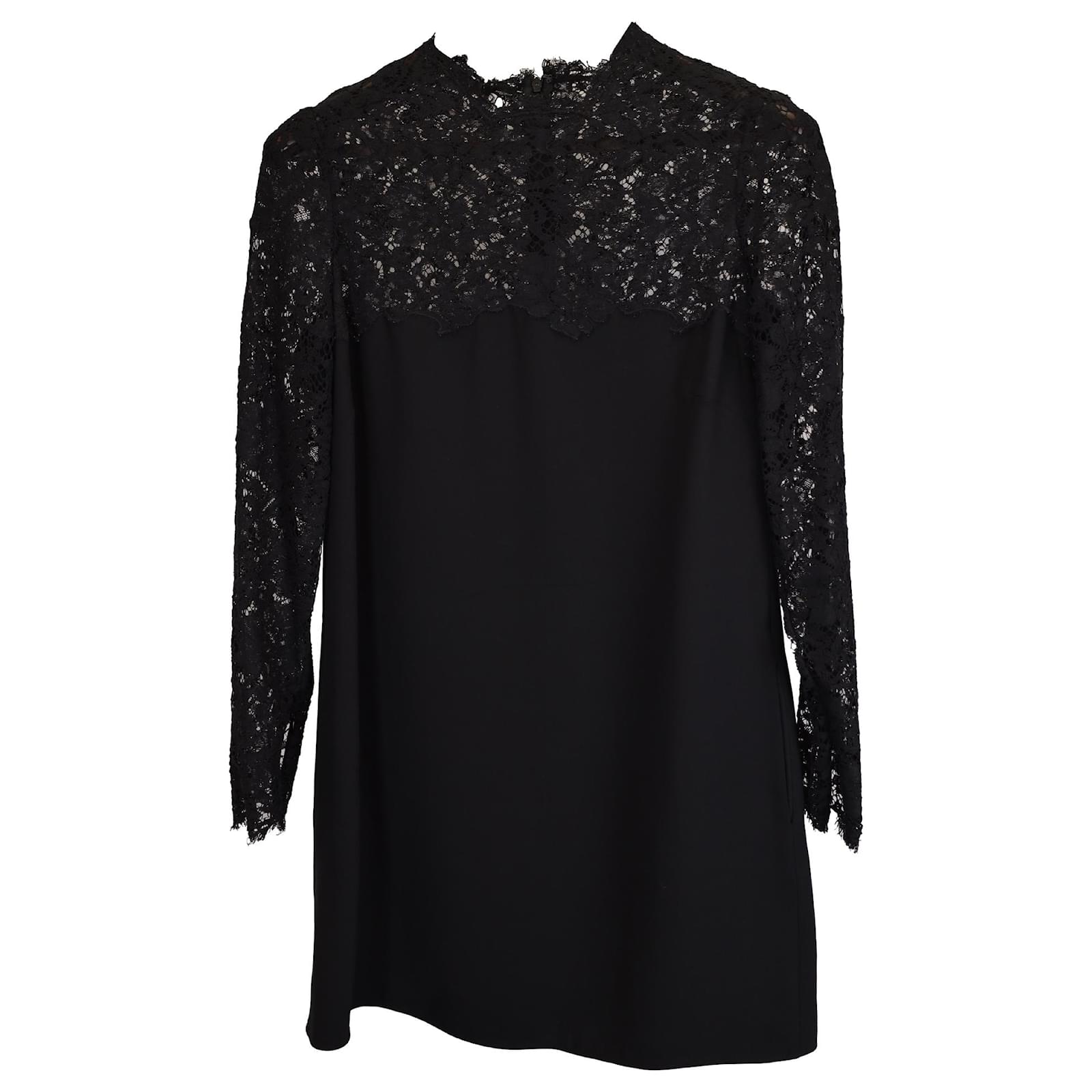 Valentino Garavani Valentino Lace Mini Dress in Black Silk ref.1612684 ...