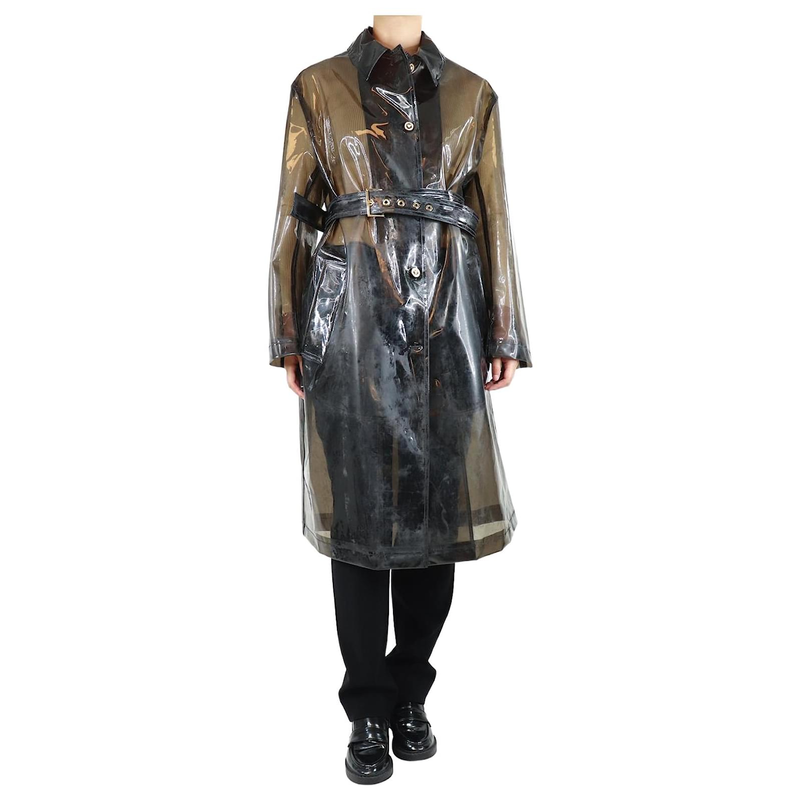 Versace Black translucent rubber raincoat - size UK 12 Polyurethane ref ...